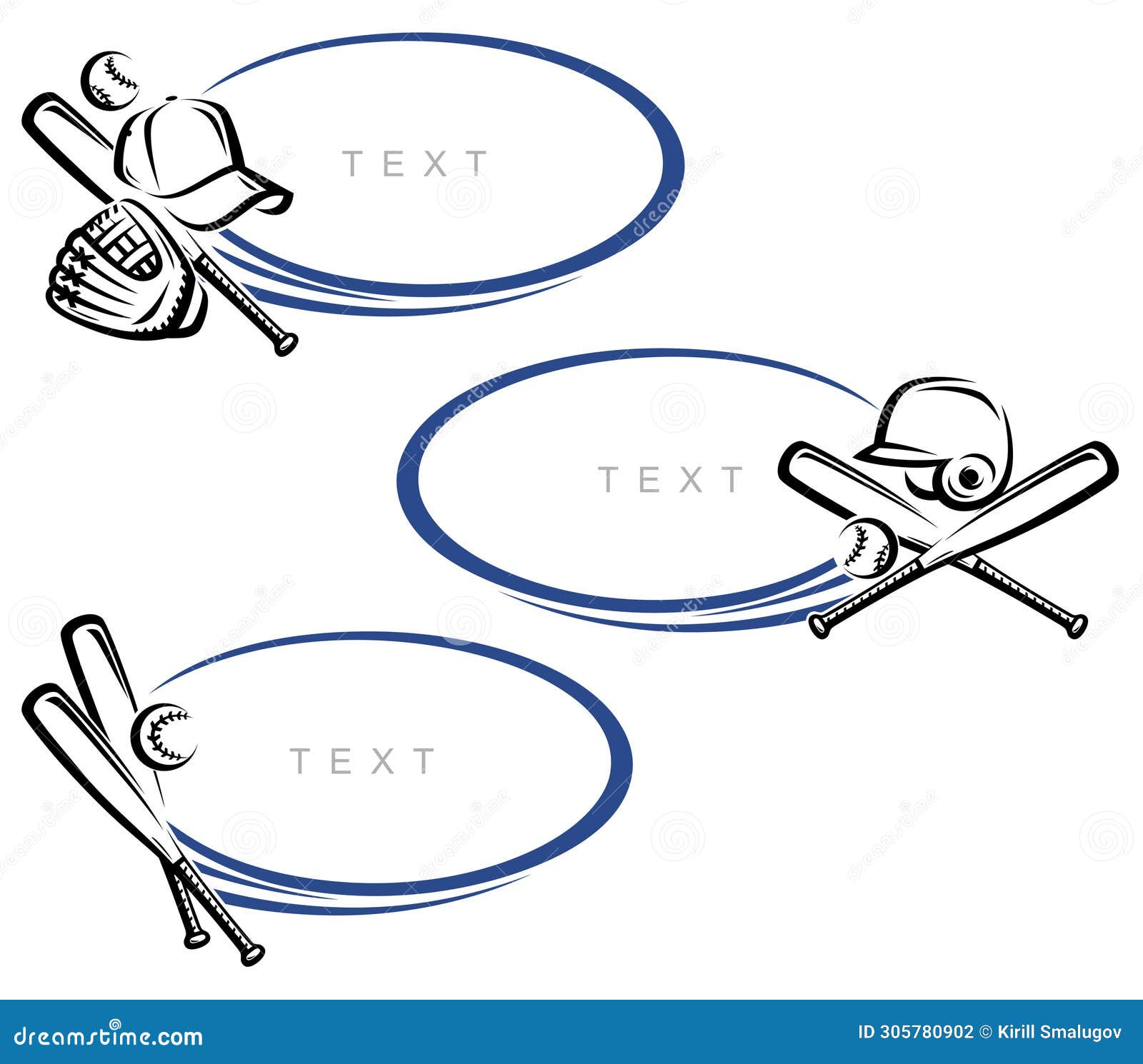 Baseball Frame Set. Collection Icons Cricket Stock Illustration ...