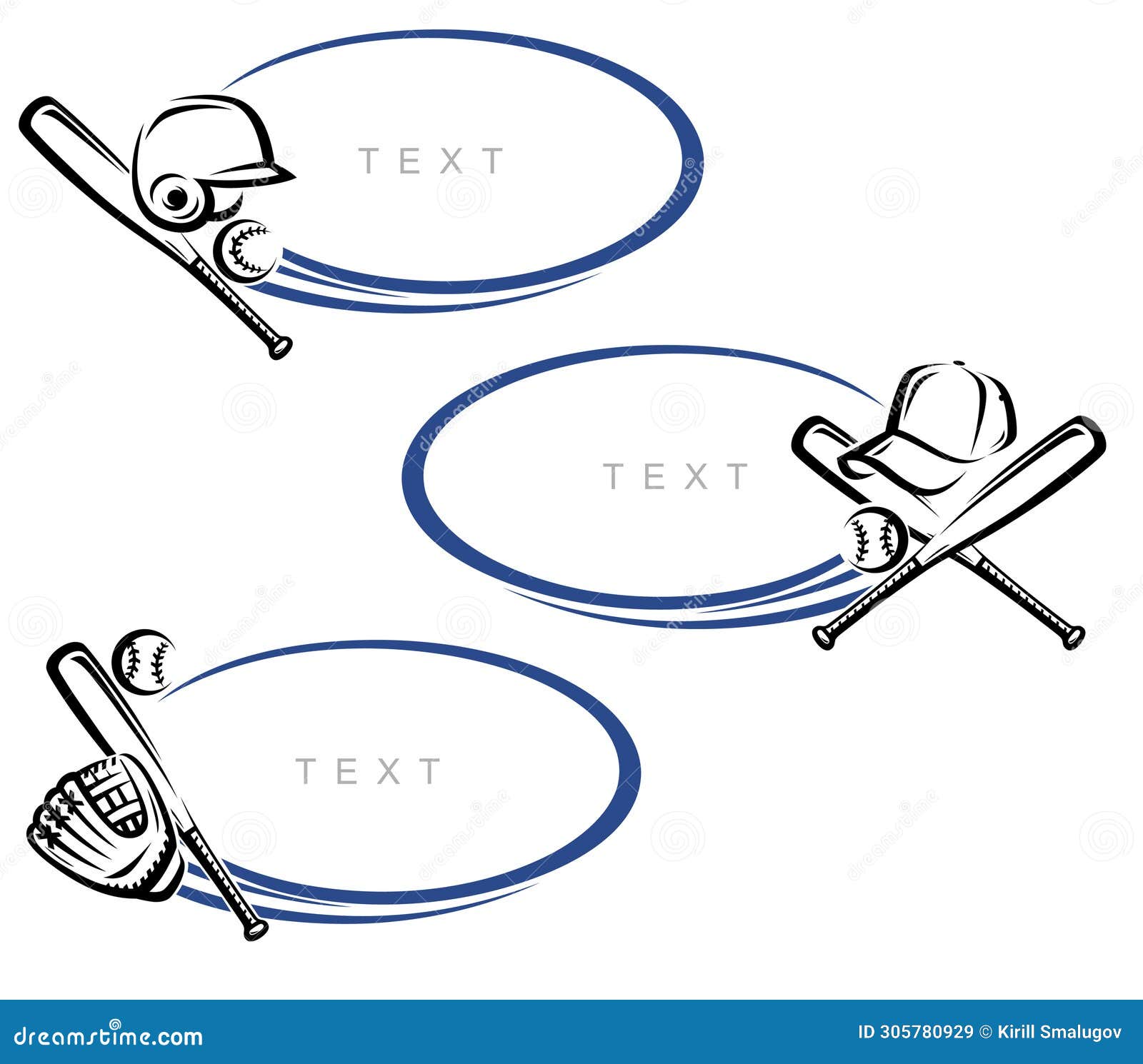 Baseball Frame Set. Collection Icons Cricket Stock Illustration ...