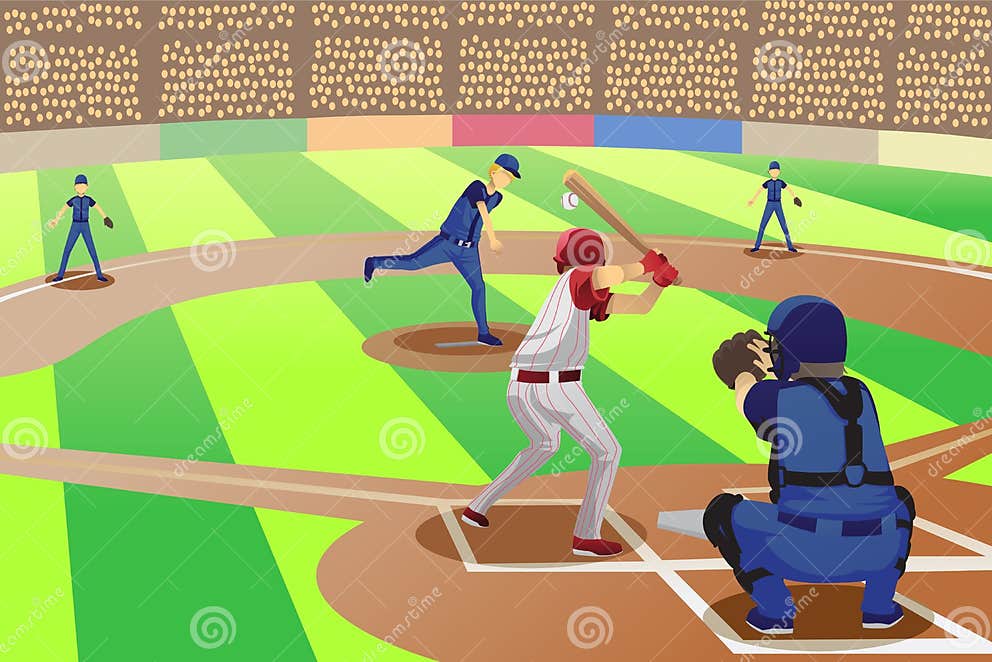Baseball game stock vector. Illustration of stadium, sporty - 22890617