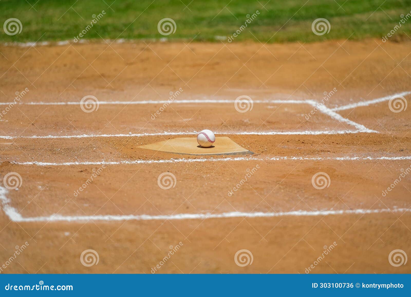 Baseball Game, Baseball Ball Sitting on the Home Plate, Base, during ...