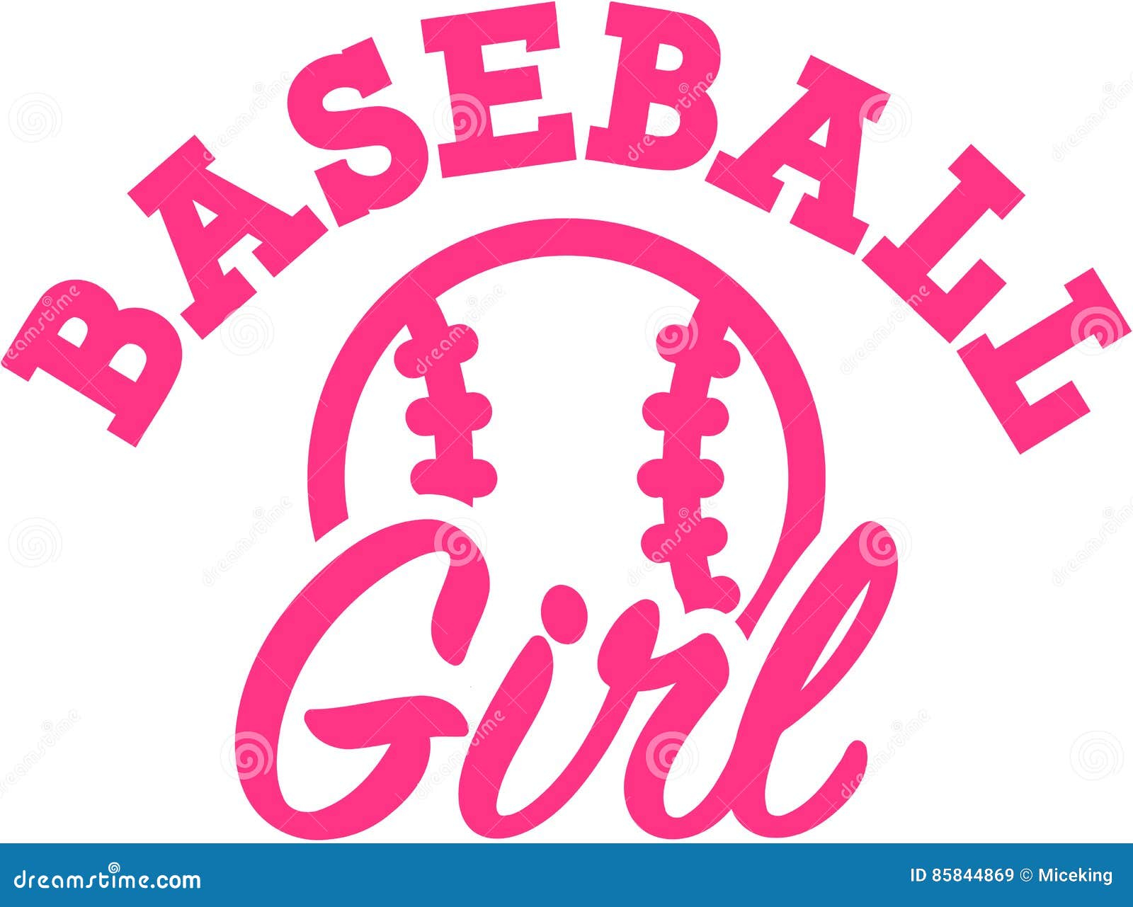 Baseball girl stock vector. Illustration of pink, graphic - 85844869