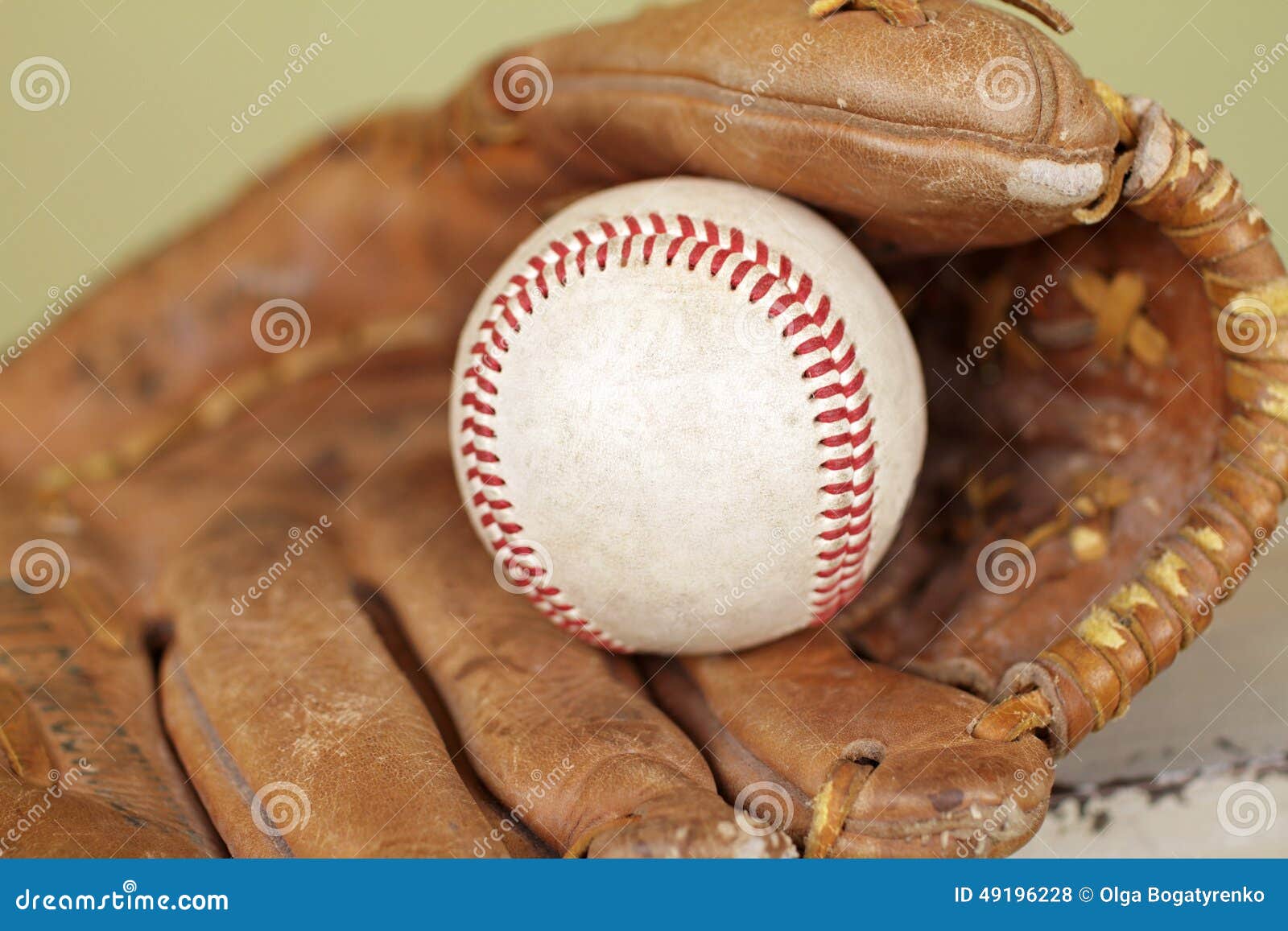 Baseball and Glove stock photo. Image of wornout, game - 49196228