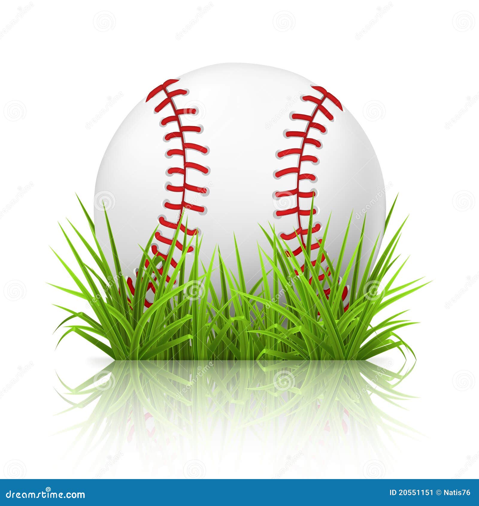 Baseball on grass stock vector. Illustration of catch - 20551151