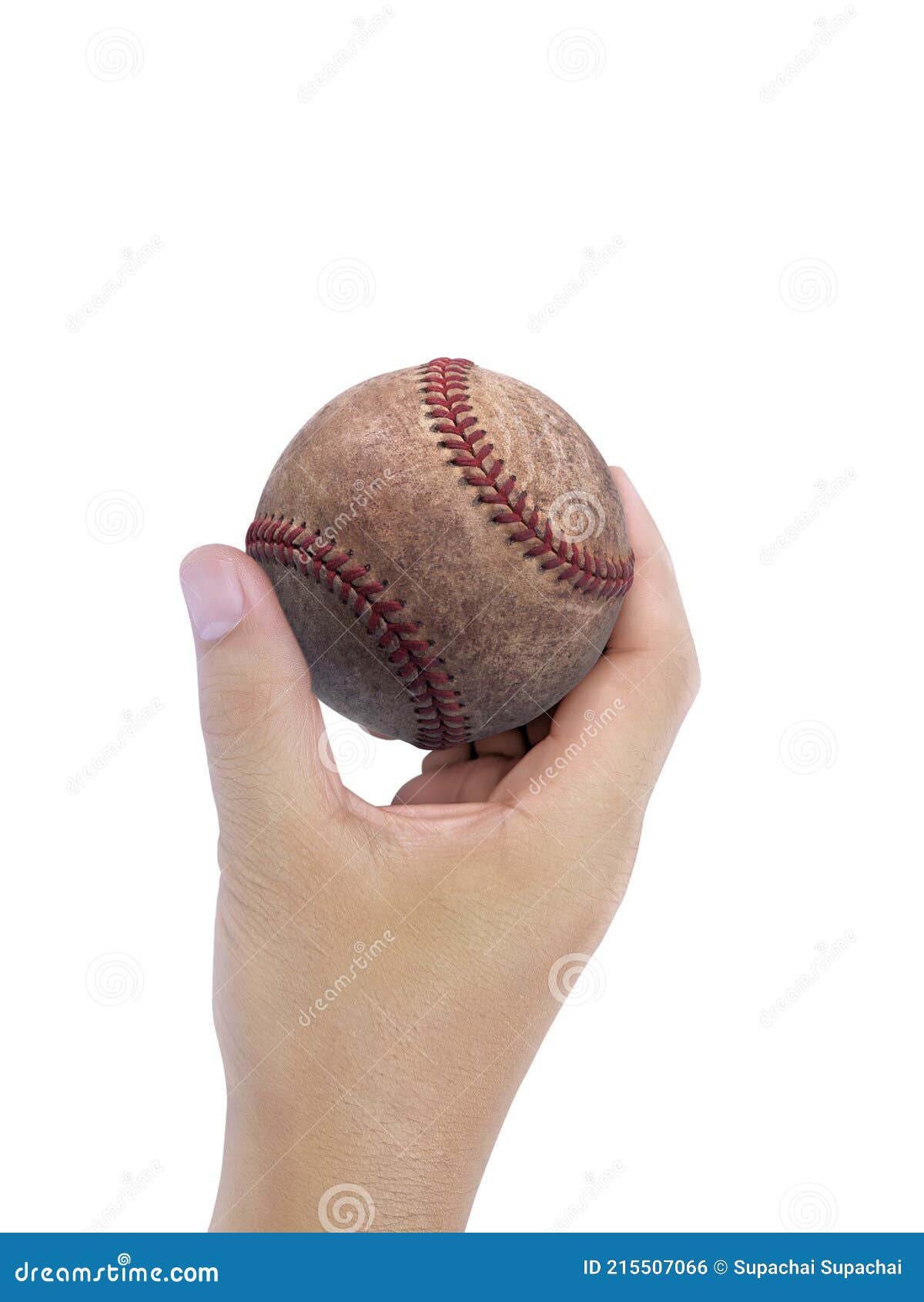 Baseball in Hand on White Background Stock Photo - Image of sport ...
