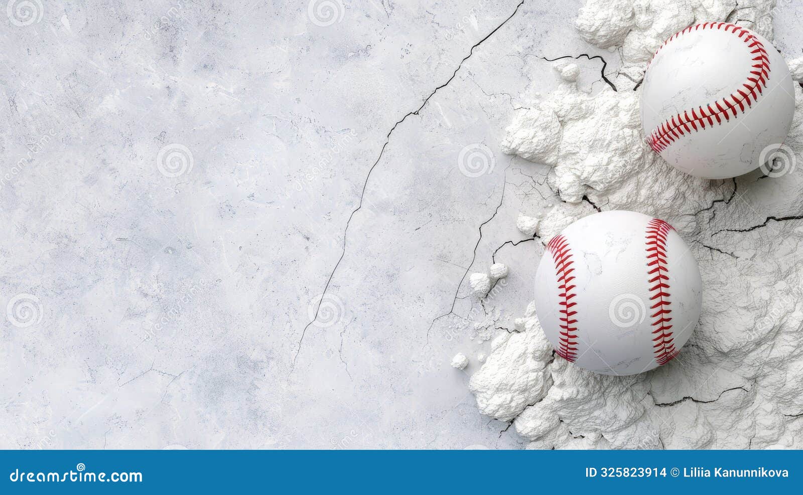 A Baseball Has Broken through a Cracked White Wall, Leaving a Hole and ...