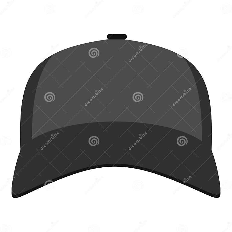 Baseball Hat in Front Icon, Flat Style. Stock Vector - Illustration of ...