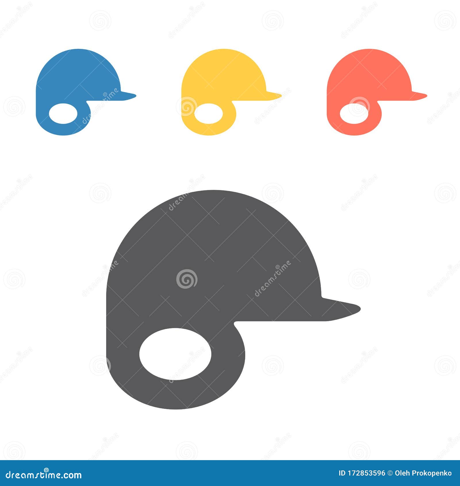 Baseball Helmet. Vector Signs for Web Graphics Stock Vector ...