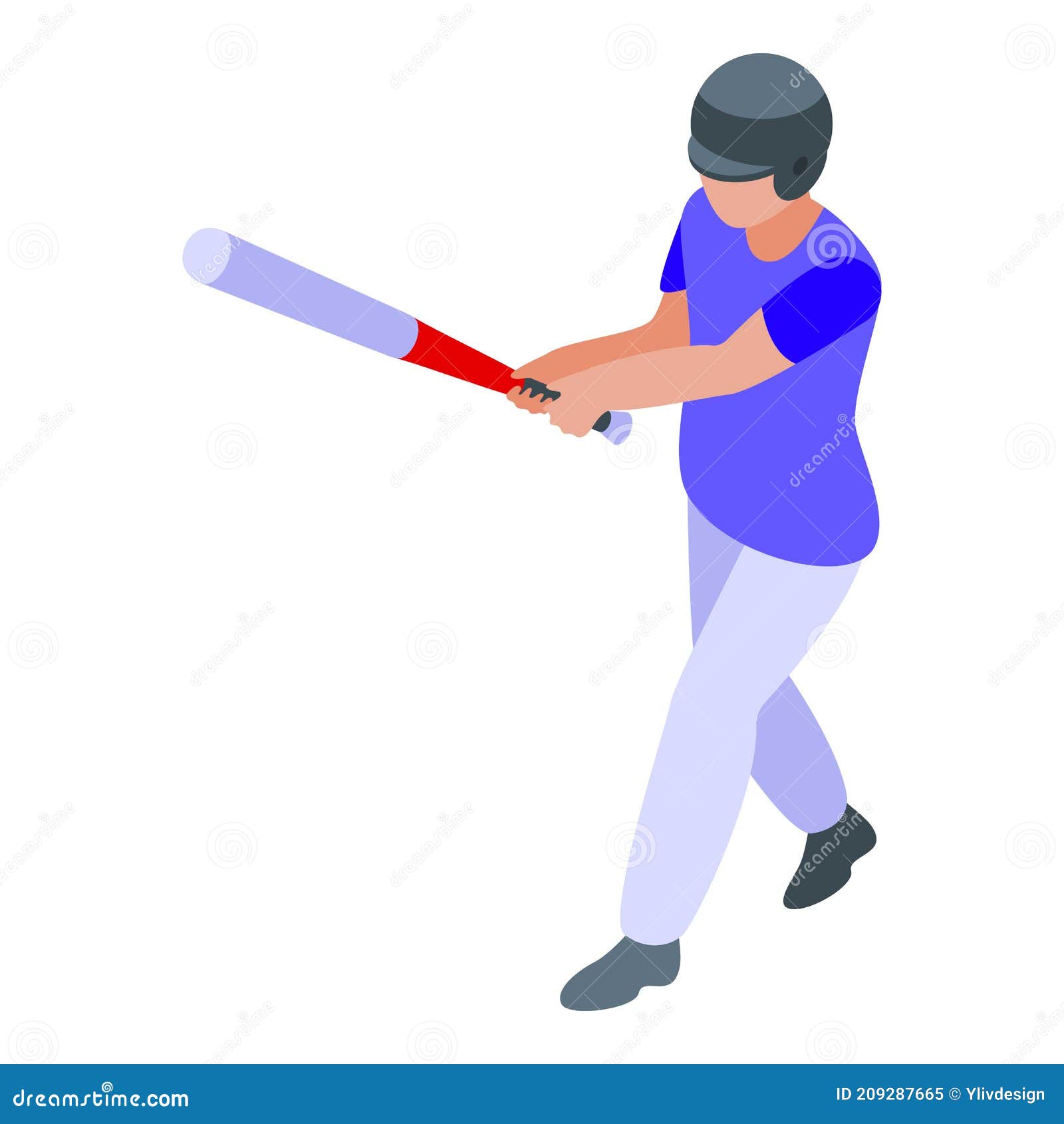Baseball Hitter Icon, Isometric Style Stock Vector - Illustration of ...