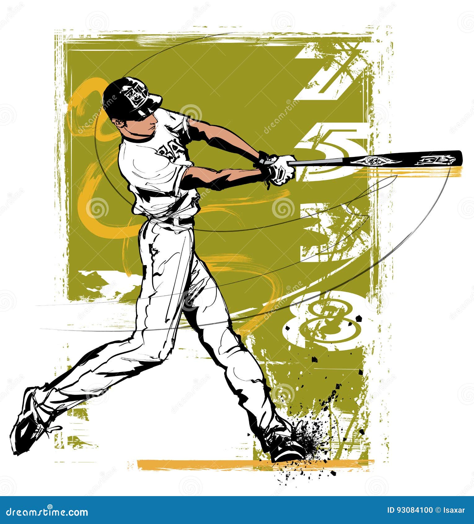 Baseball hitter Swinging stock vector. Illustration of sport - 93084100