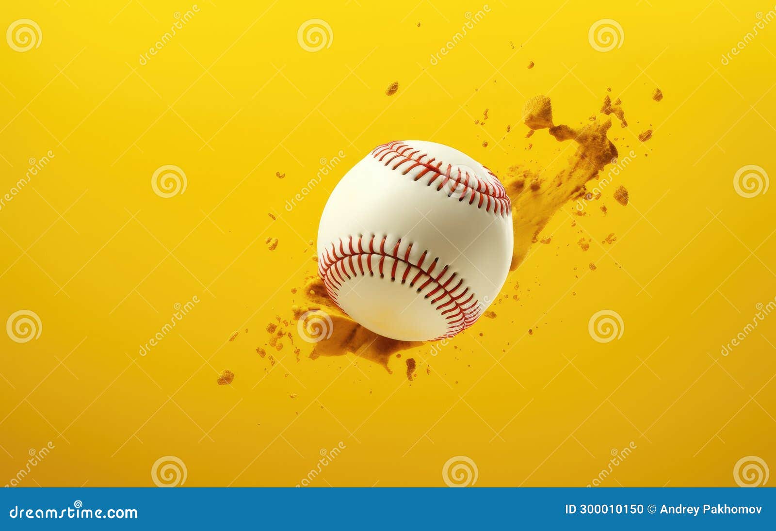 Baseball Hitting a Yellow Surface Stock Photo - Image of competition ...