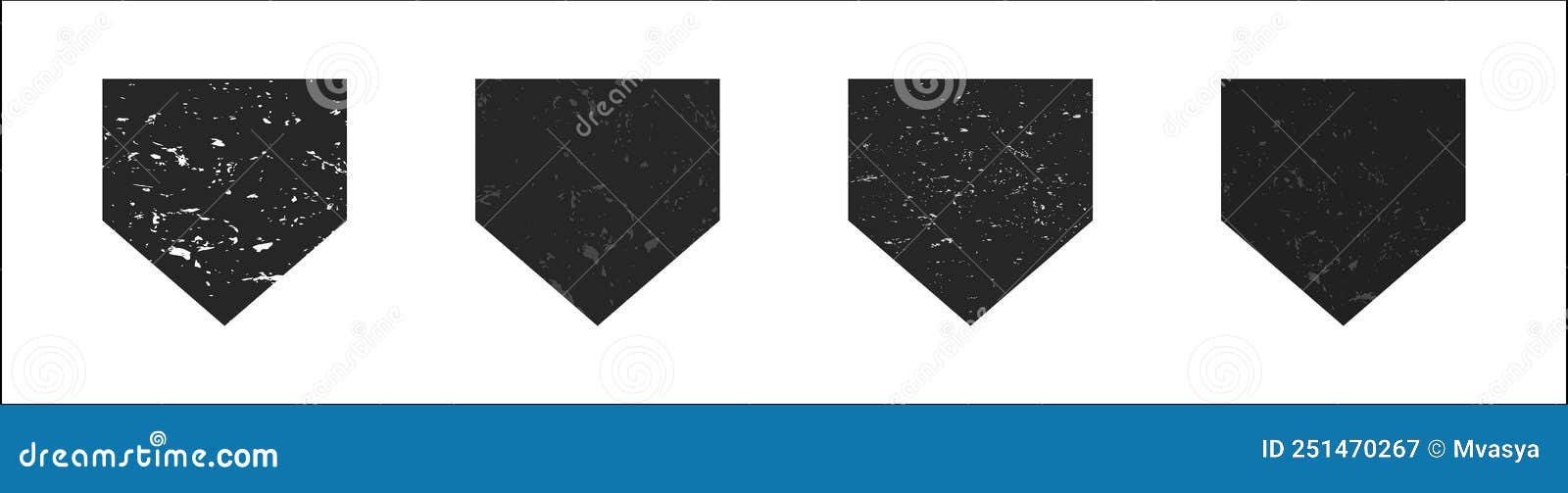 Baseball Home Plate Textured. Vector Template Design. Silhouette ...