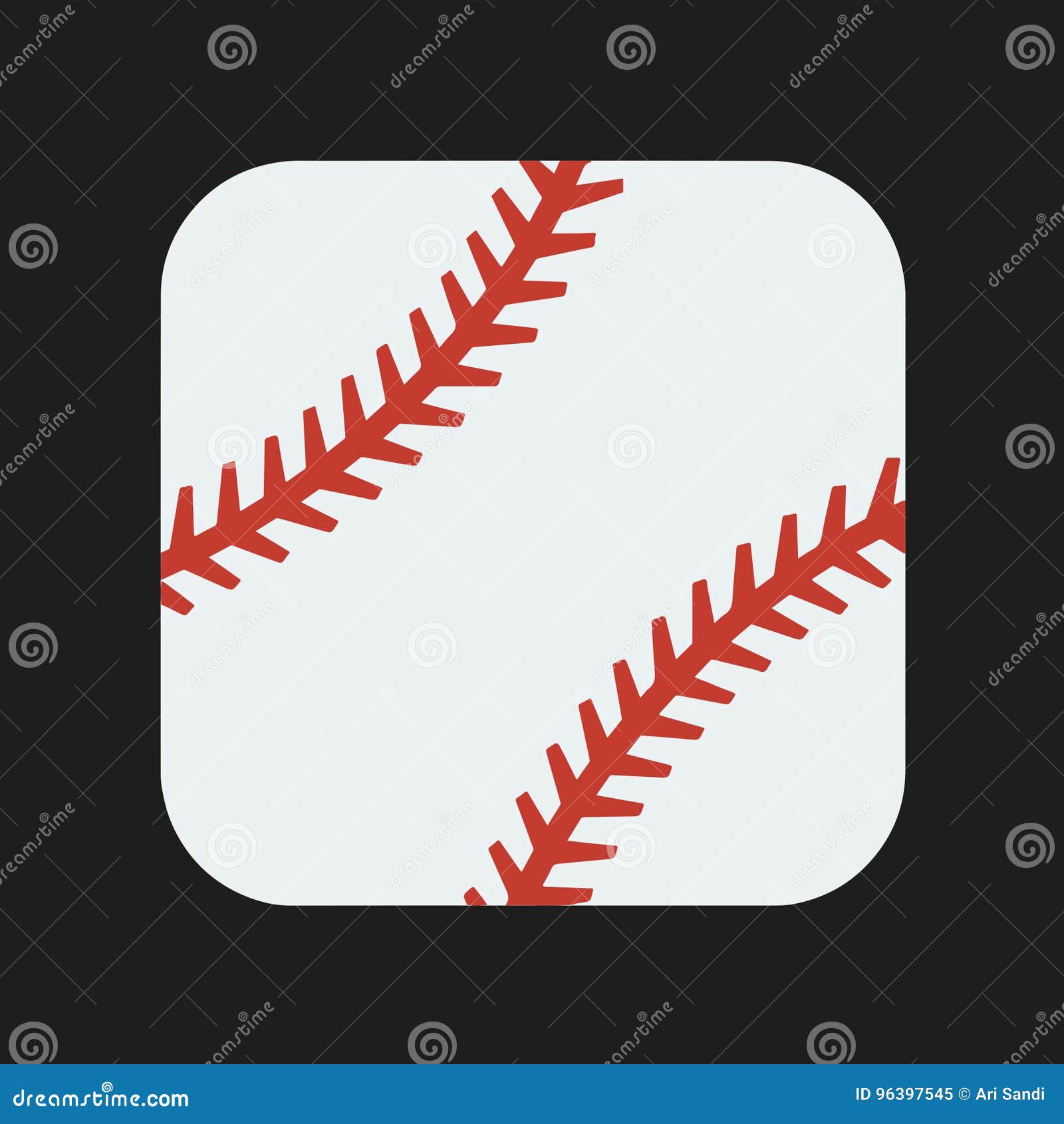 Baseball Icon stock vector. Illustration of base, flat - 96397545