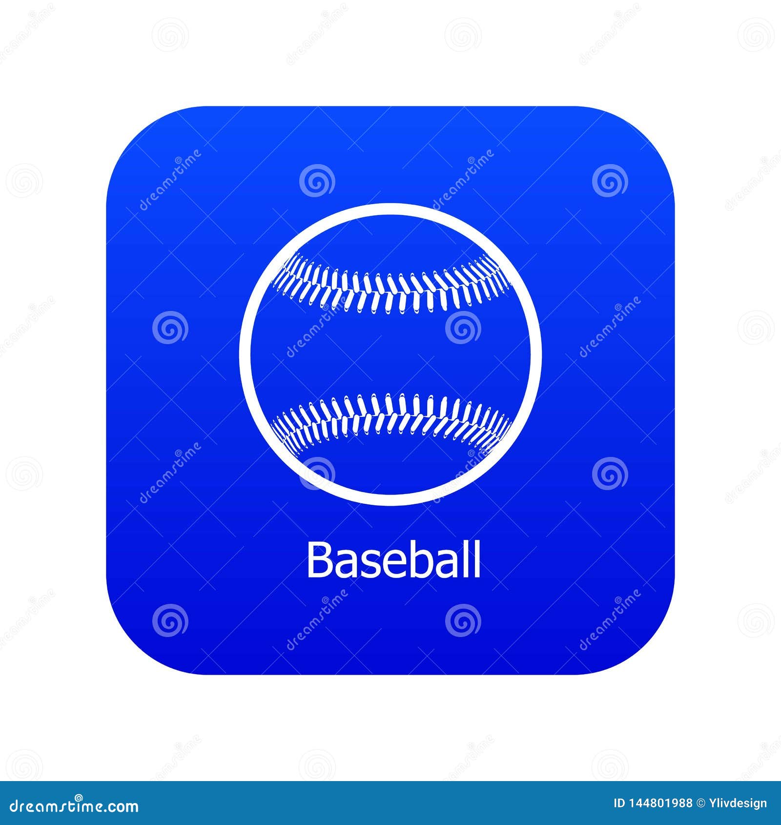 Baseball icon blue vector stock vector. Illustration of curve - 144801988