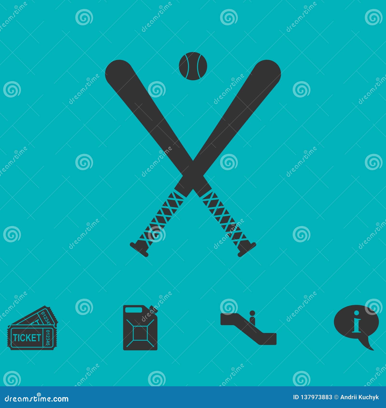 Baseball icon flat stock illustration. Illustration of shilouettes ...