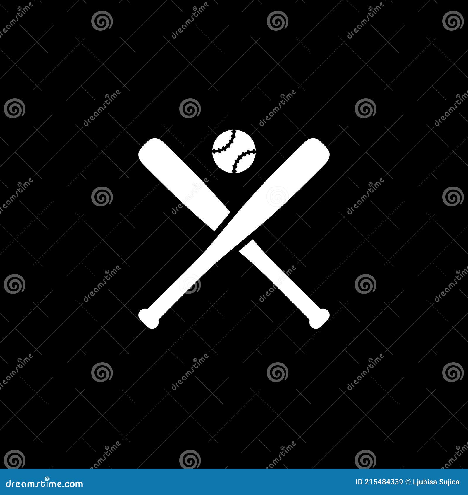 Baseball Icon Isolated on Dark Background Stock Vector - Illustration ...