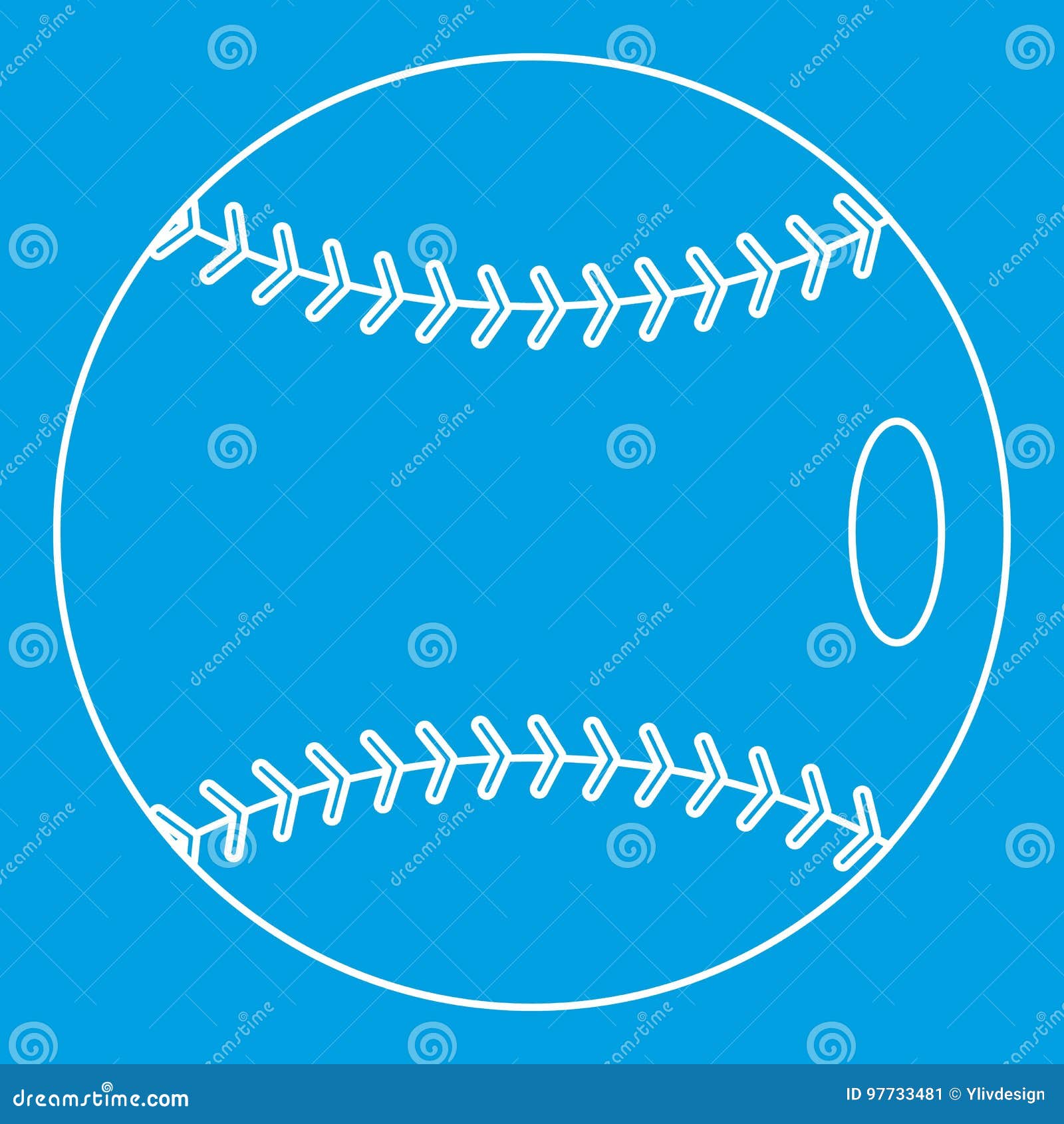 Baseball Icon, Outline Style Stock Vector - Illustration of activity ...