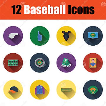 Baseball icon set stock vector. Illustration of collection - 76955441