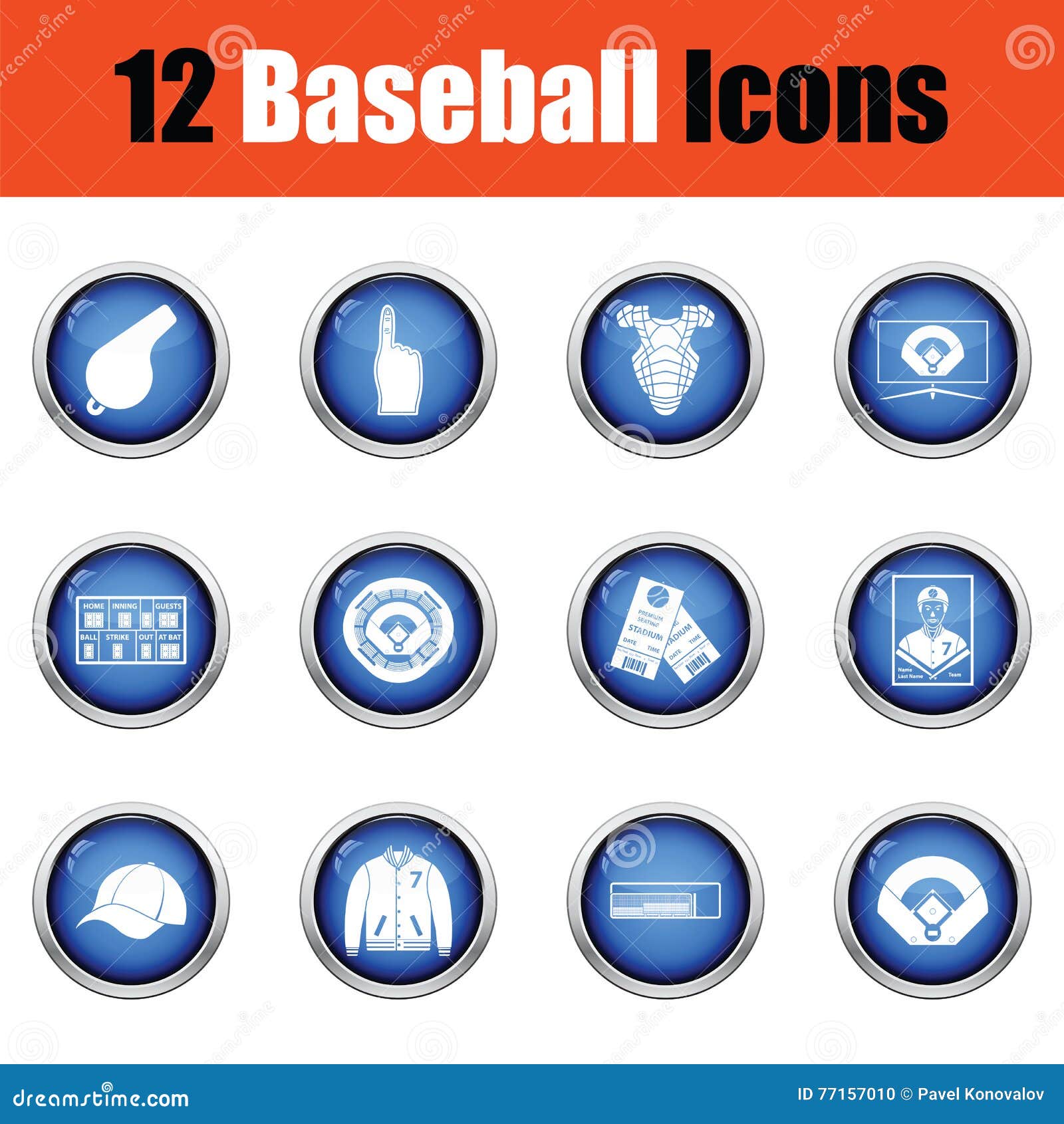 Baseball icon set. stock vector. Illustration of fire - 77157010