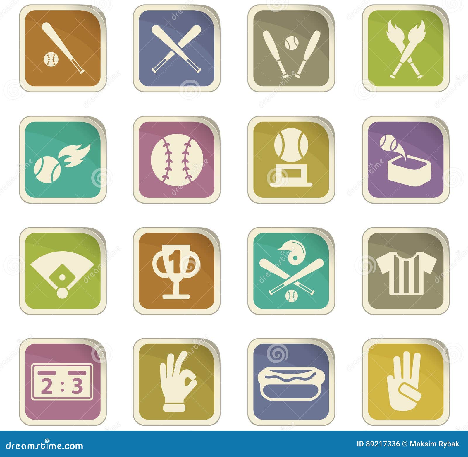 Baseball icon set stock illustration. Illustration of fiery - 89217336