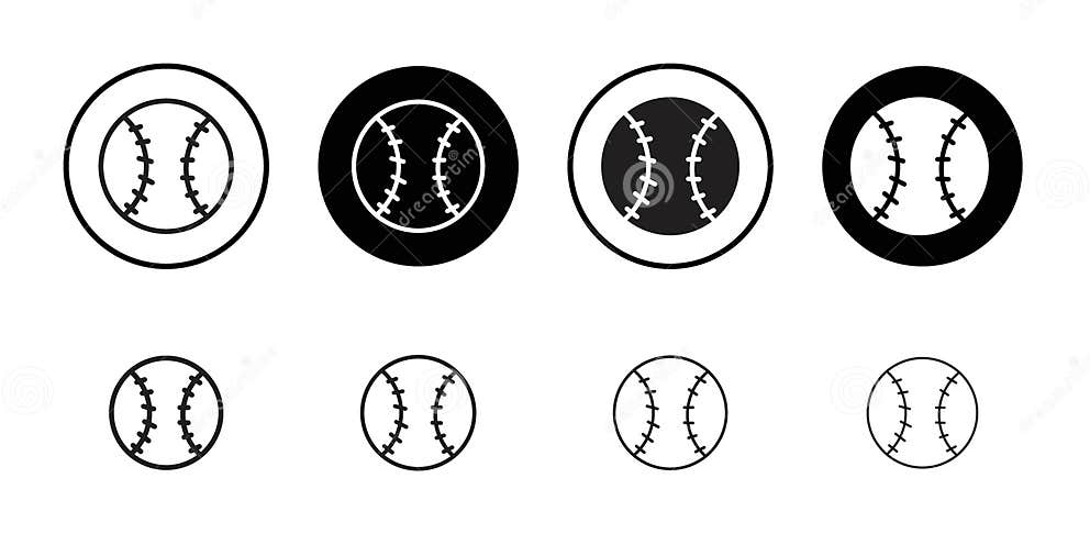 Baseball Icon Outline Vector for Web Ui Stock Illustration ...