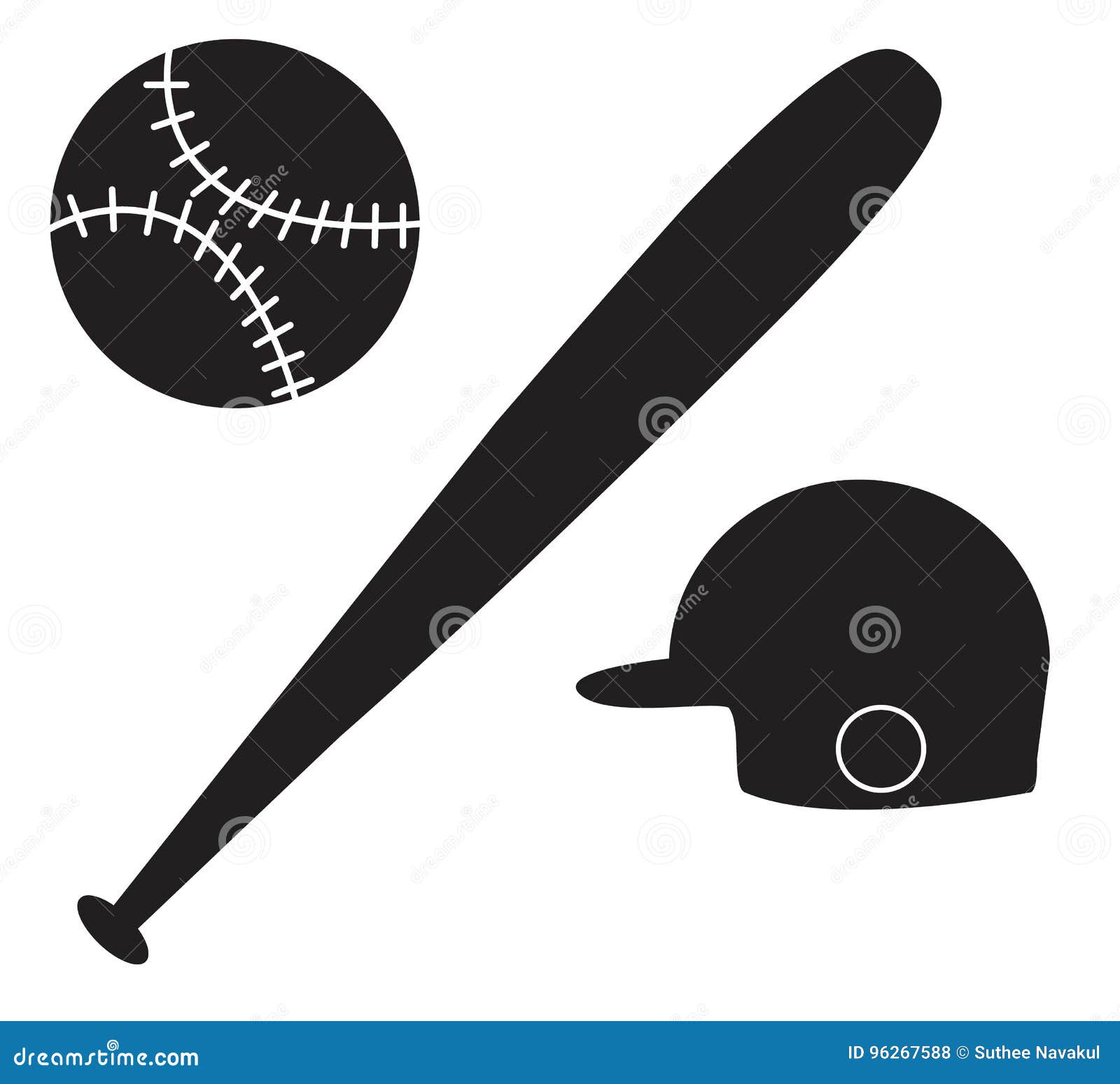 Baseball Icon on White Background. Stock Vector - Illustration of pitch ...