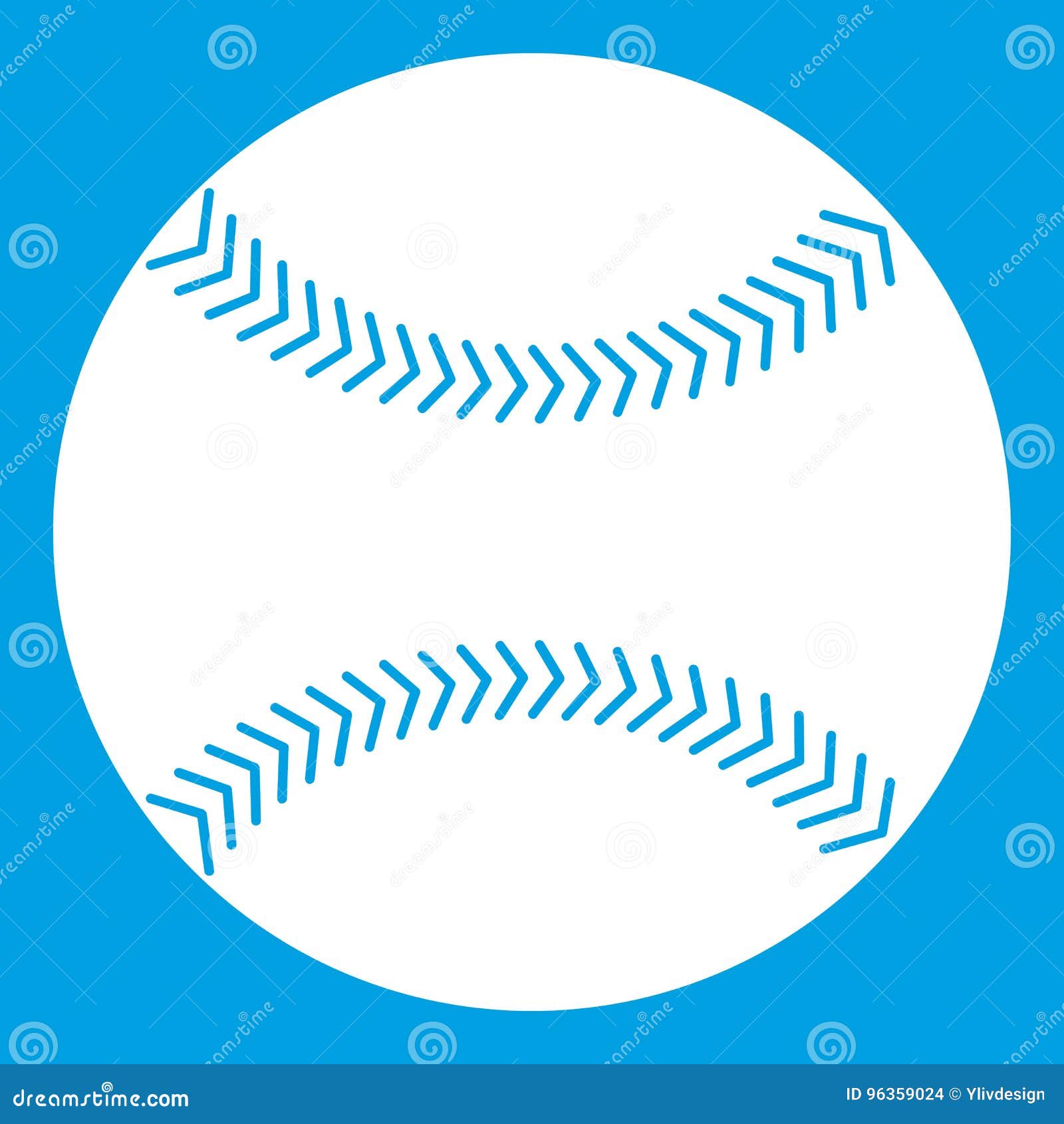 Baseball icon white stock vector. Illustration of seam - 96359024