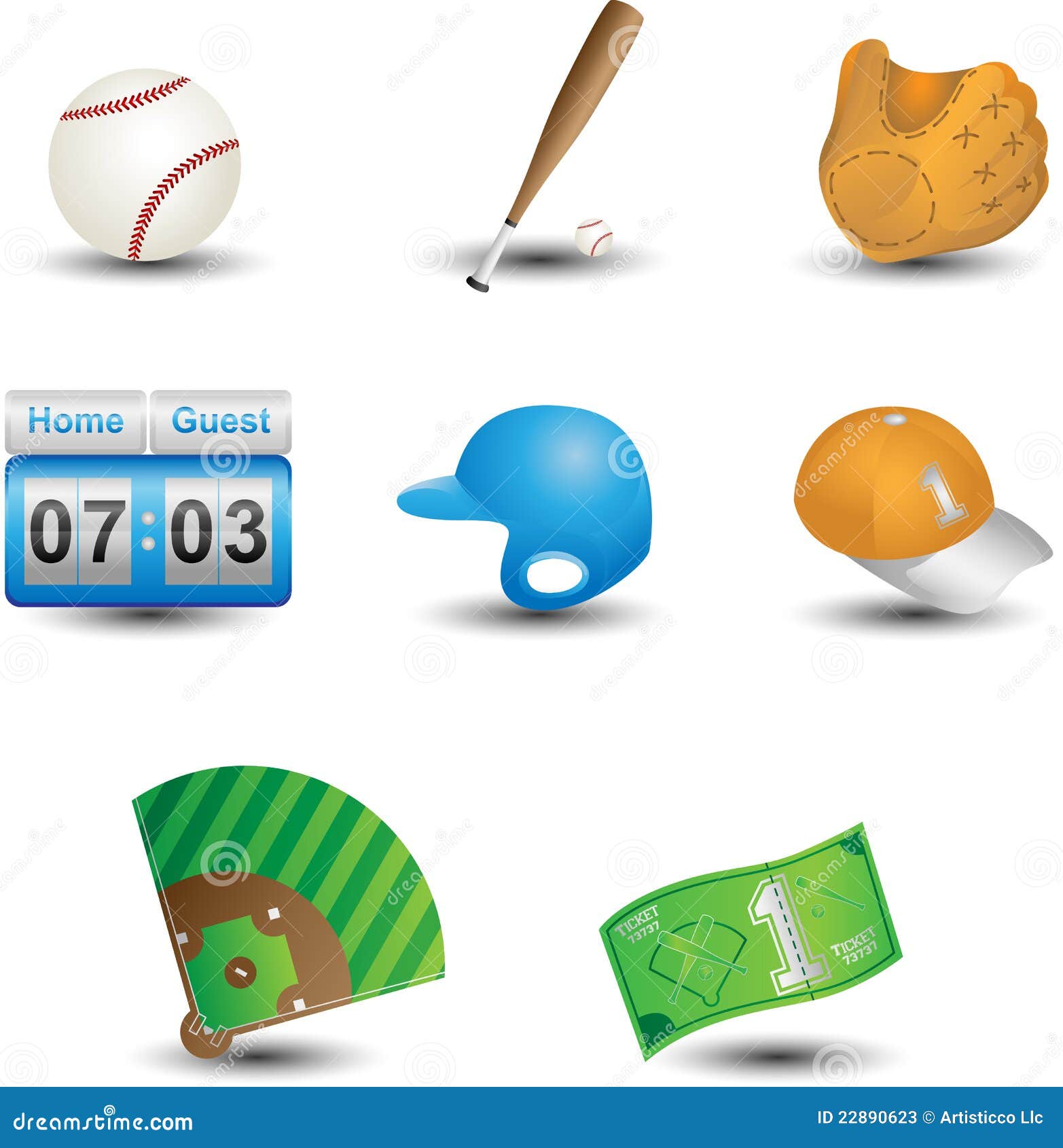 Baseball icons stock vector. Illustration of diamond - 22890623