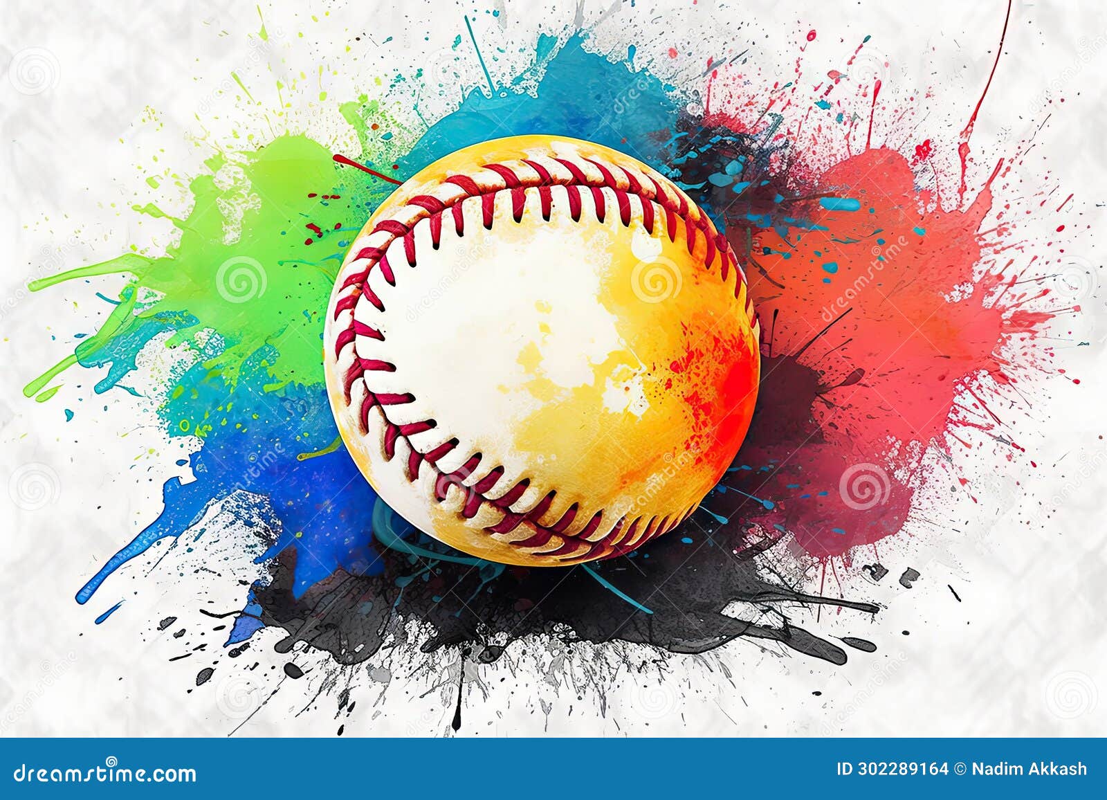 Baseball Illustration Splash Color Background Stock Illustration ...