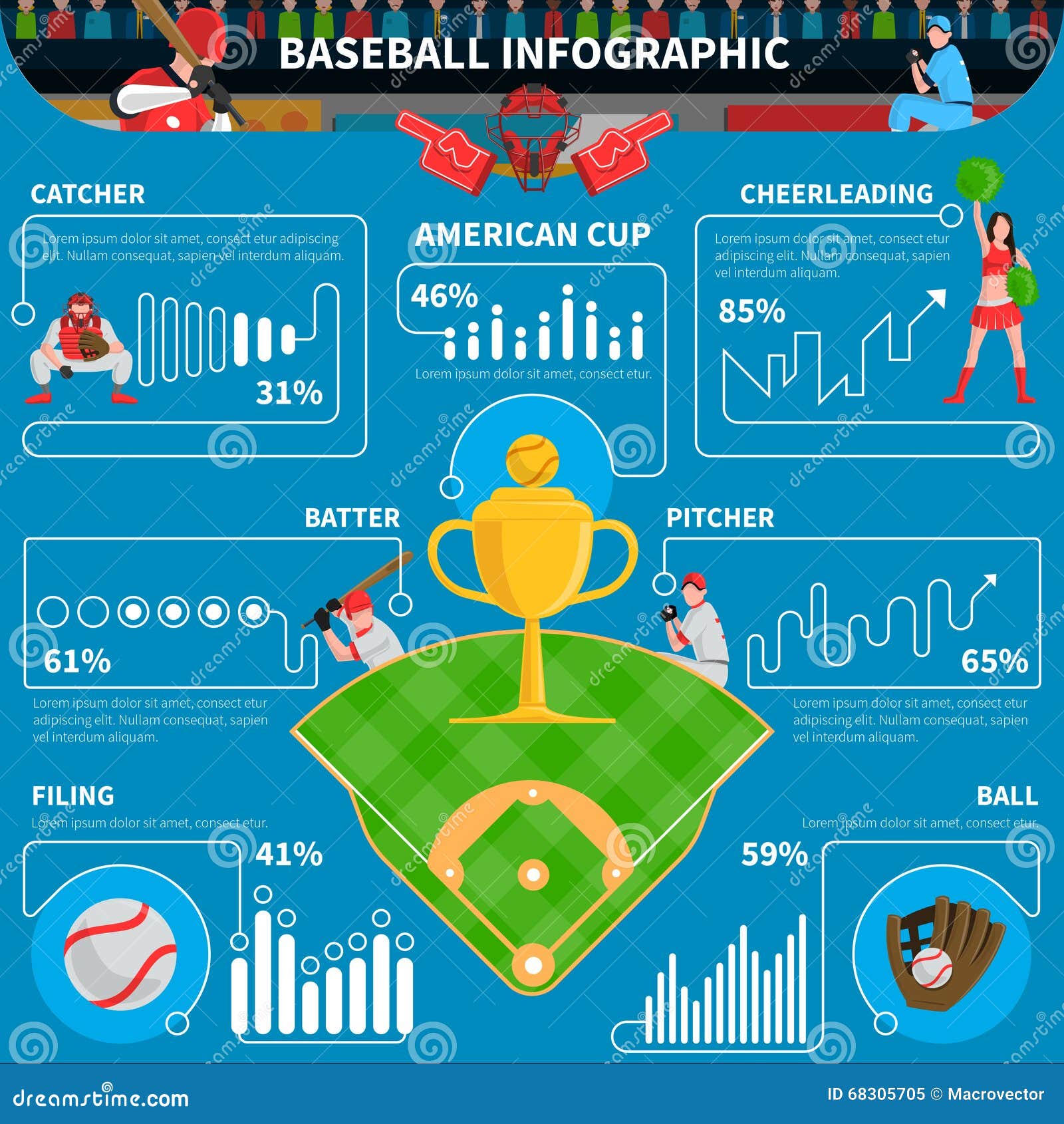 Baseball Infographics Elements Stock Vector - Illustration of ...