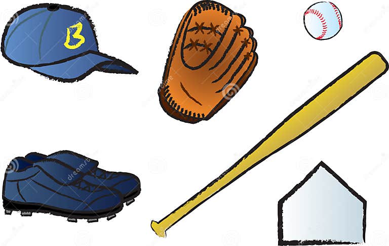 Baseball Items stock vector. Illustration of sports, items - 18452893