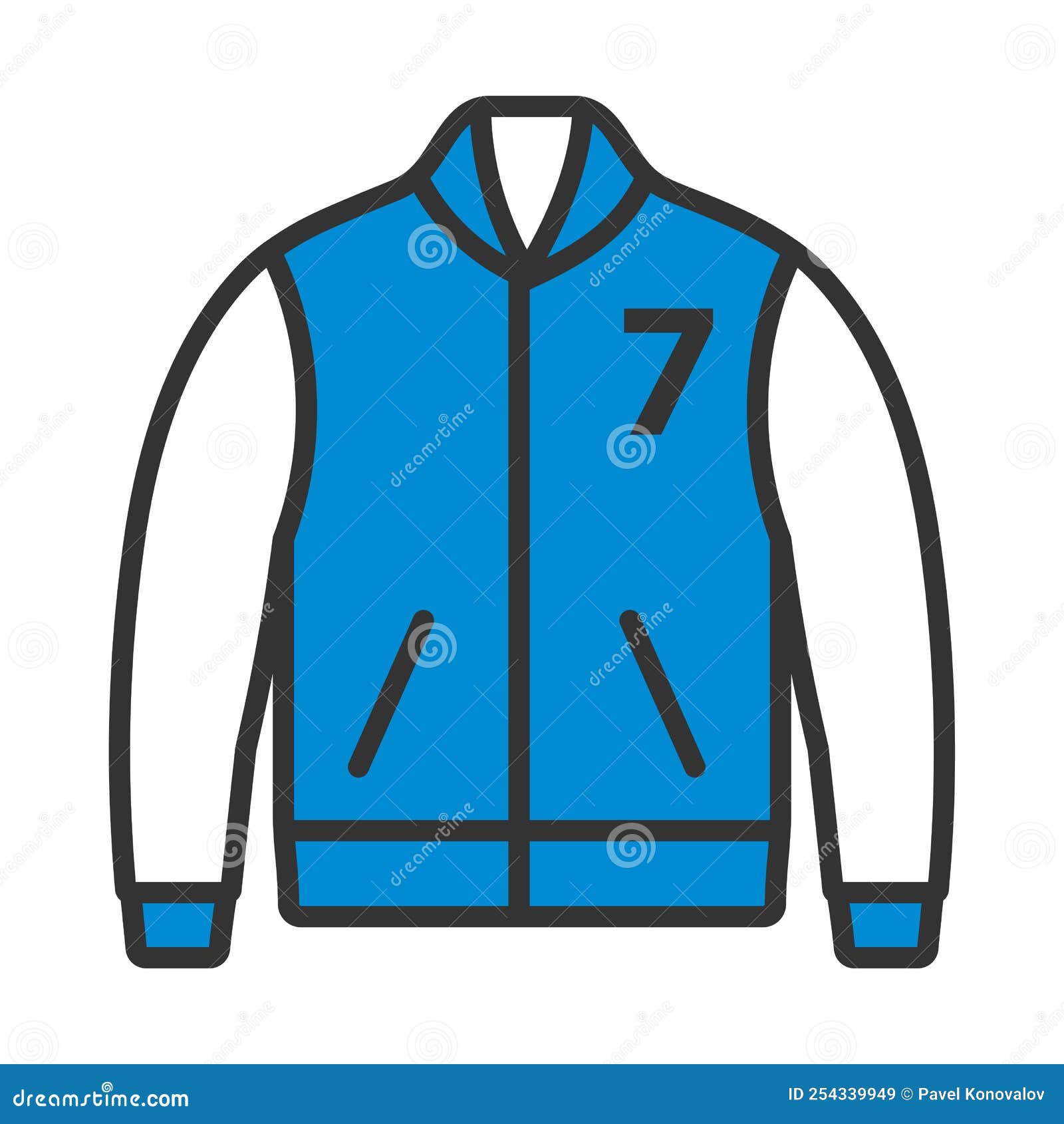 Baseball Jacket Icon stock vector. Illustration of baseball - 254339949