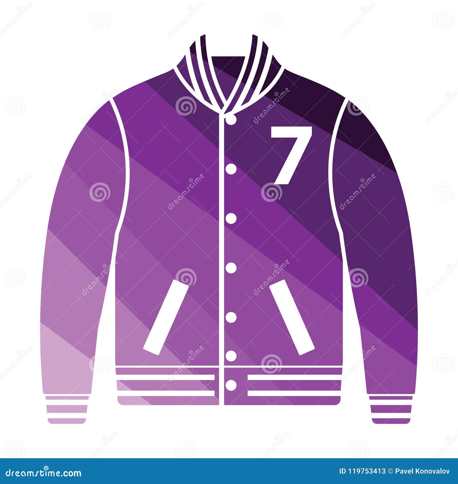 Baseball jacket icon stock vector. Illustration of clothing - 119753413