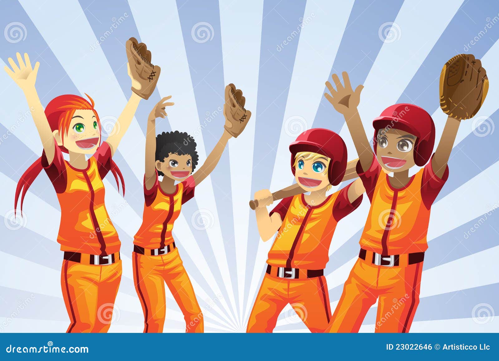 Baseball kids players stock vector. Illustration of kids - 23022646