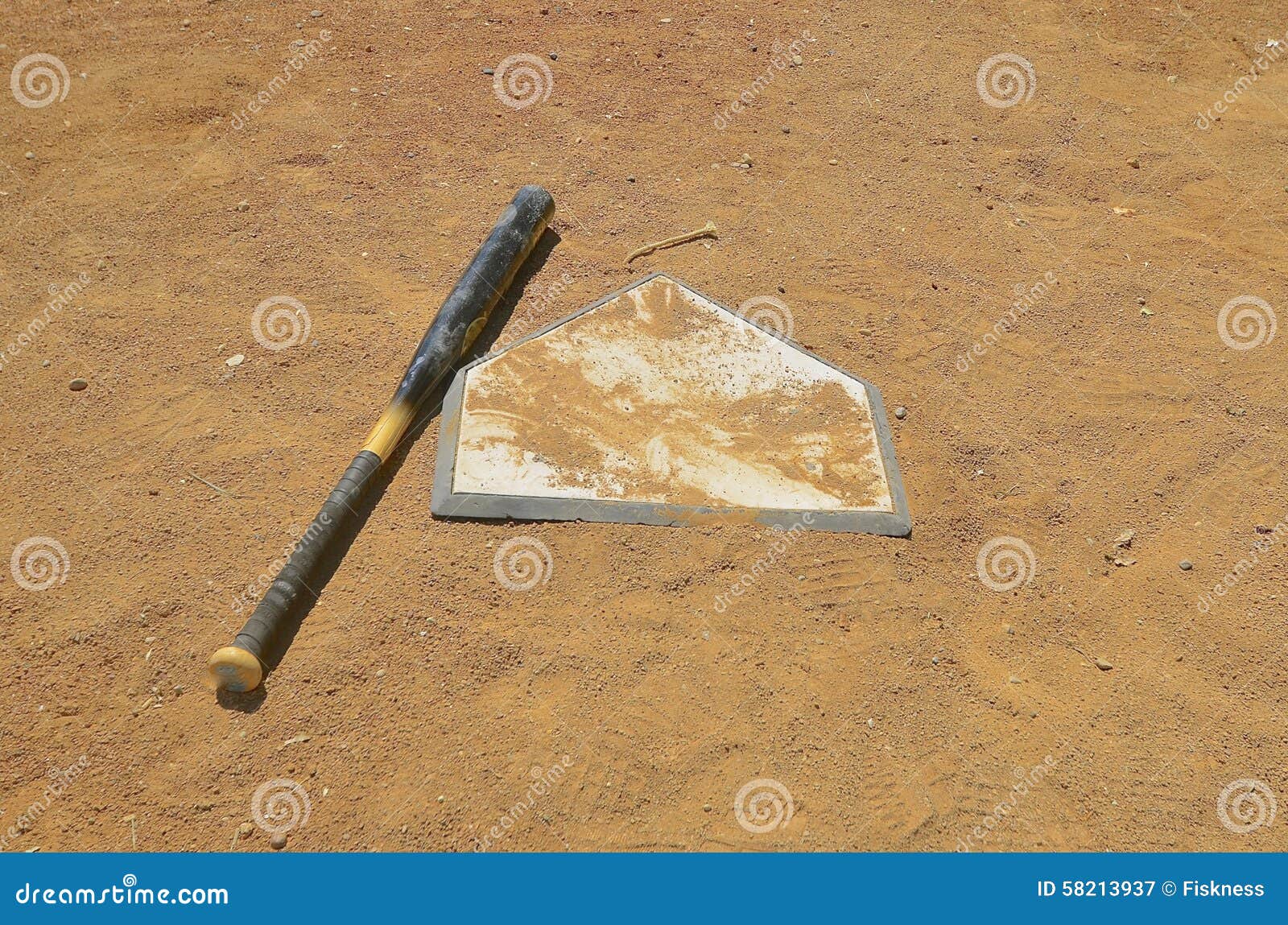 Baseball Left Bat on Home Plate Stock Image - Image of game, wood: 58213937