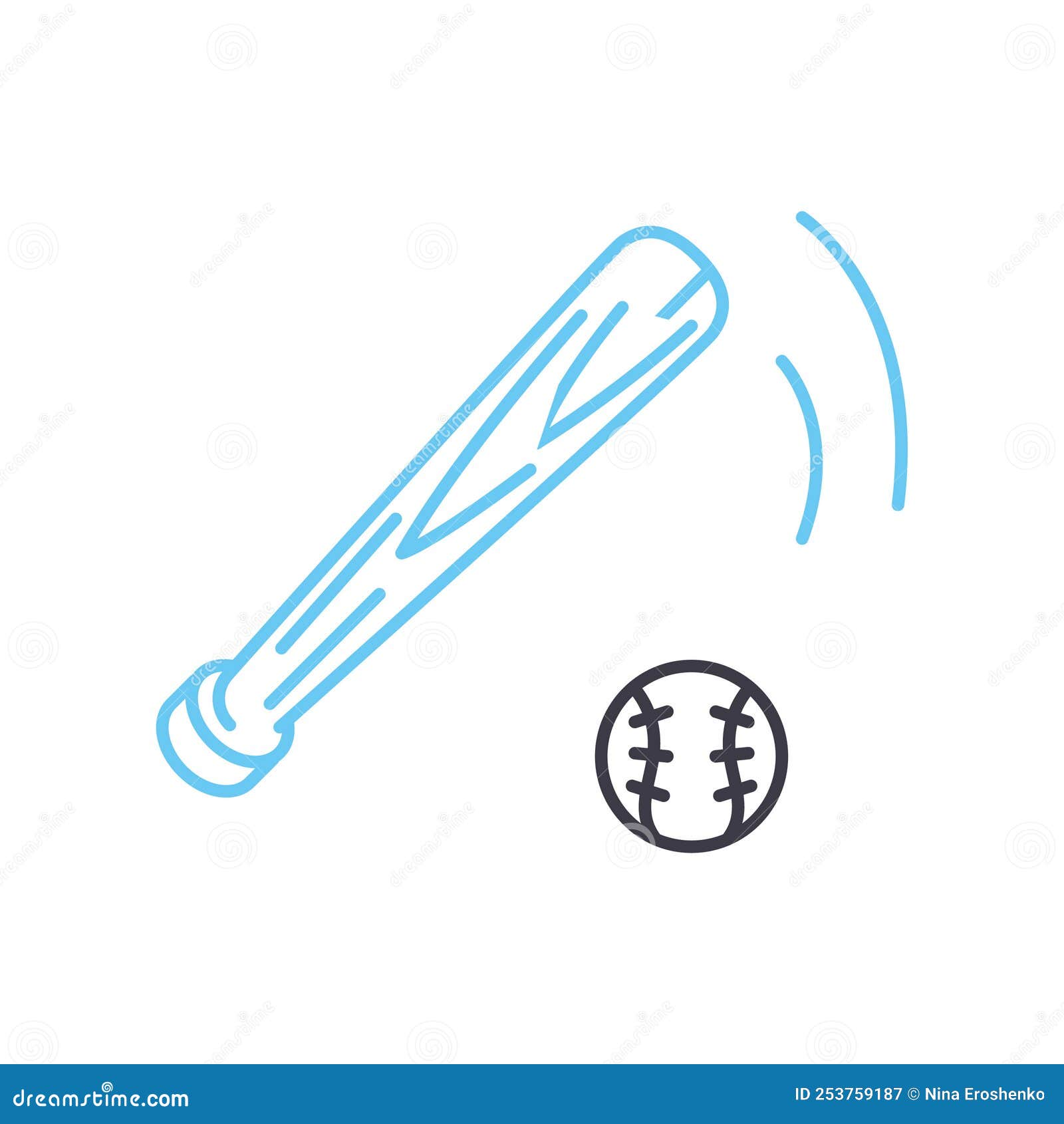 Baseball Line Icon, Outline Symbol, Vector Illustration, Concept Sign ...