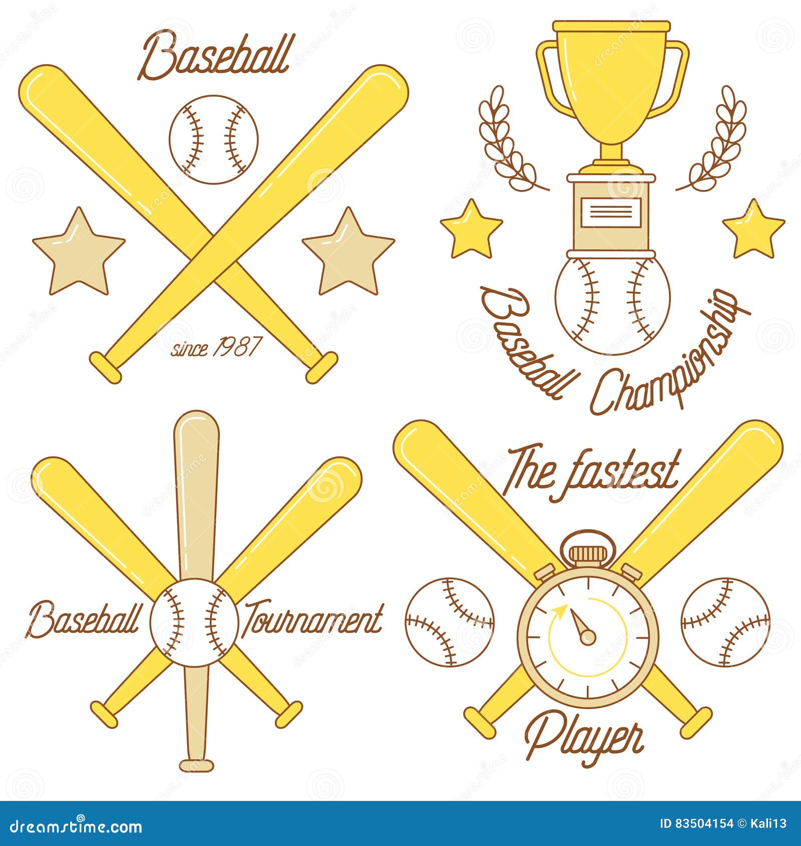 Baseball line logo design stock illustration. Illustration of equipment ...