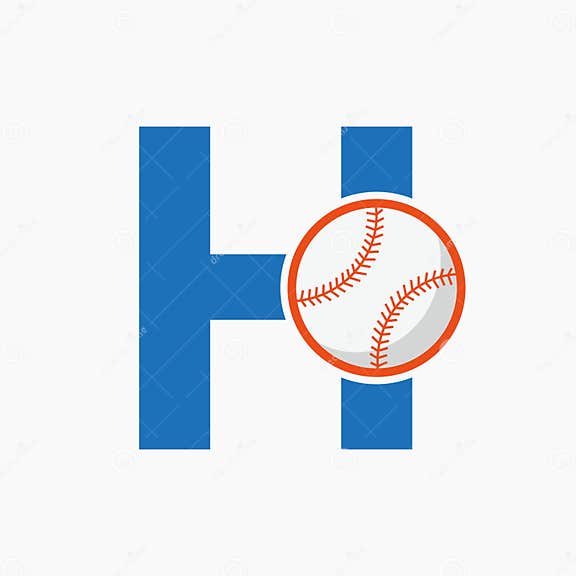 Baseball Logo on Letter H Vector Template Stock Vector - Illustration ...