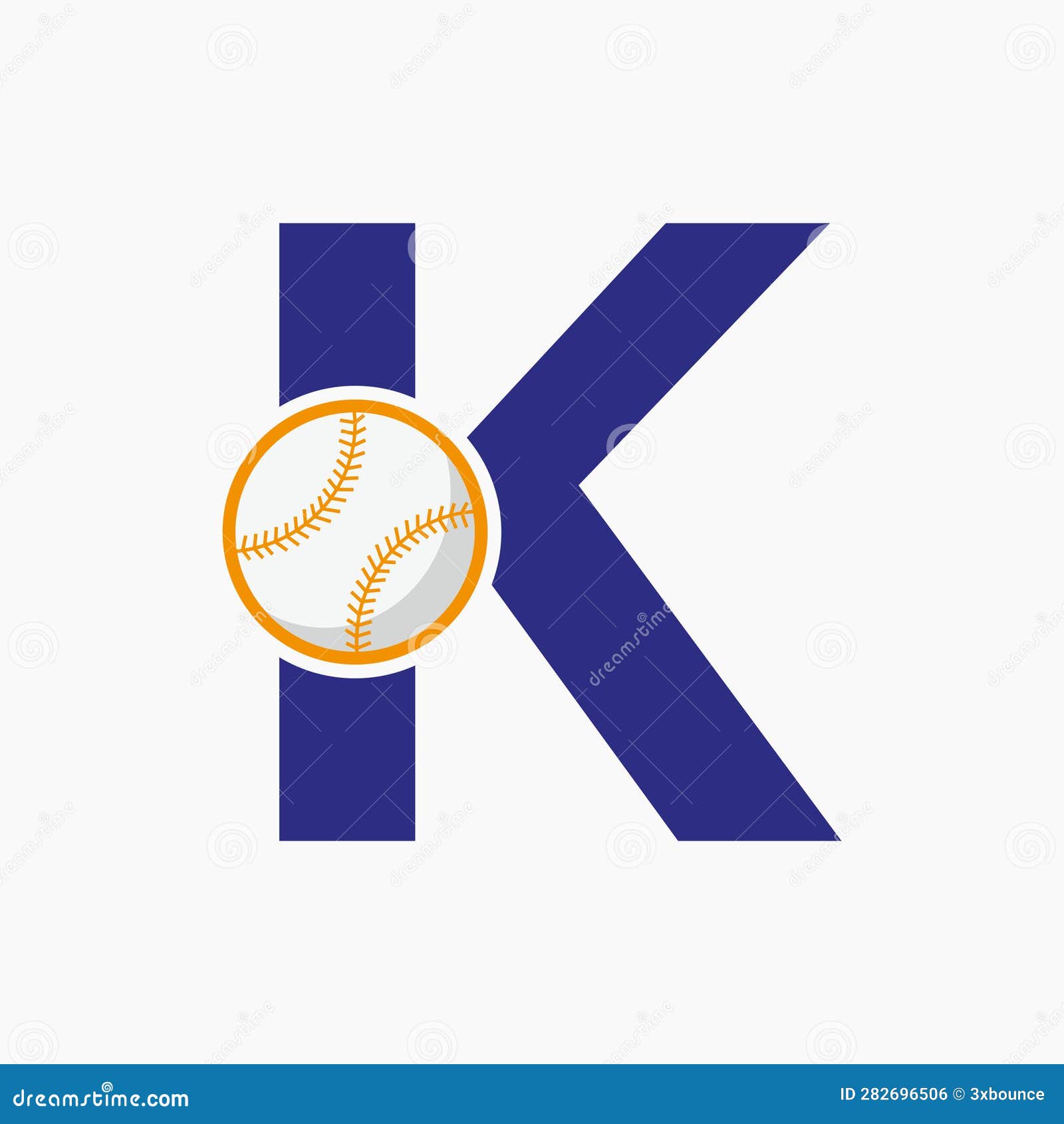Baseball Logo on Letter K Vector Template Stock Vector - Illustration ...