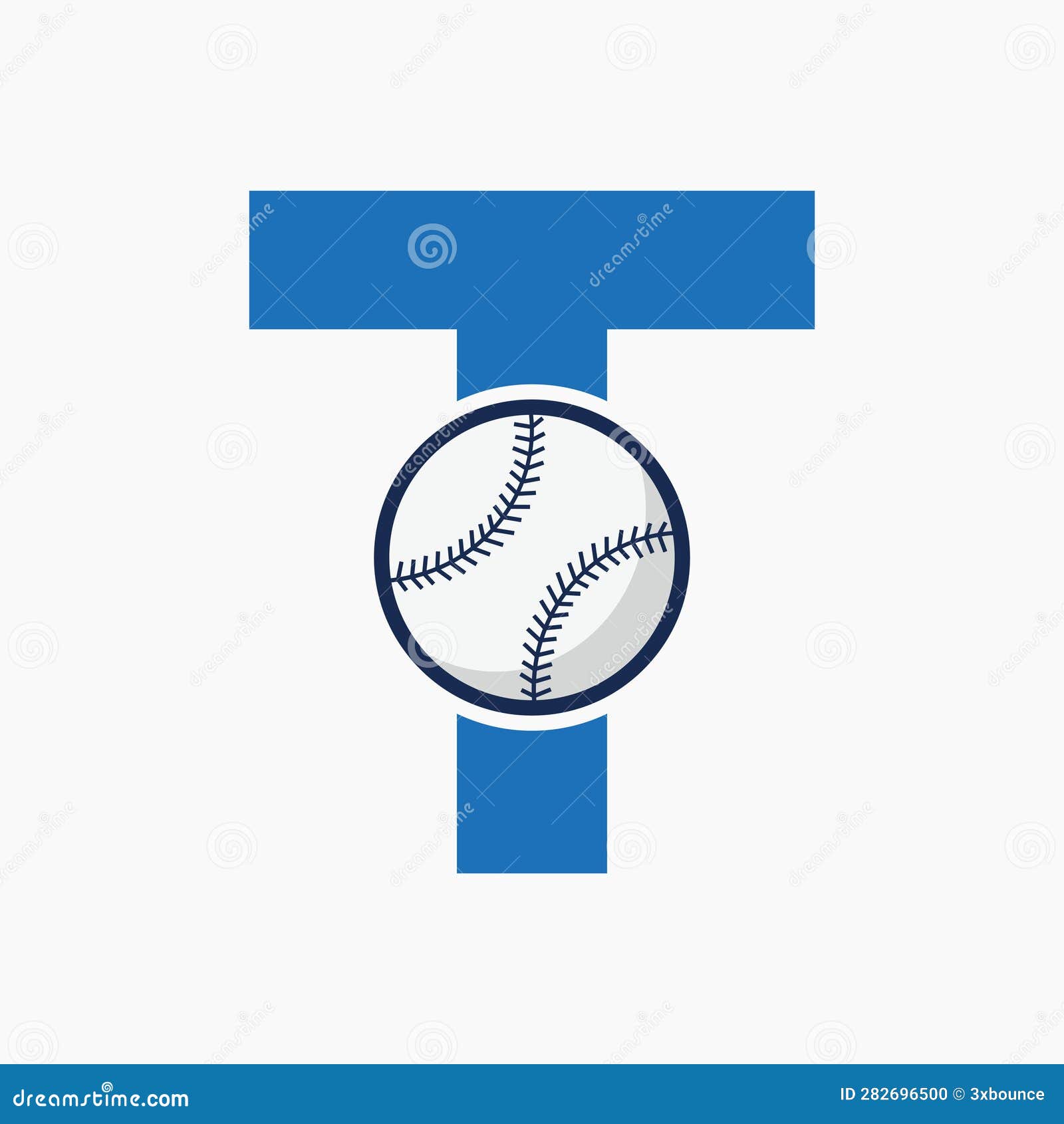 Baseball Logo on Letter T Vector Template Stock Vector - Illustration ...