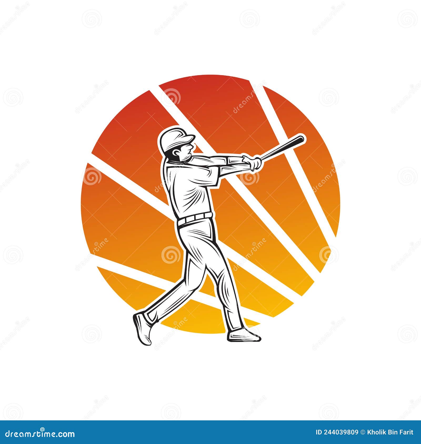 Baseball Logo Vector Design Silhouette Stock Vector - Illustration of ...