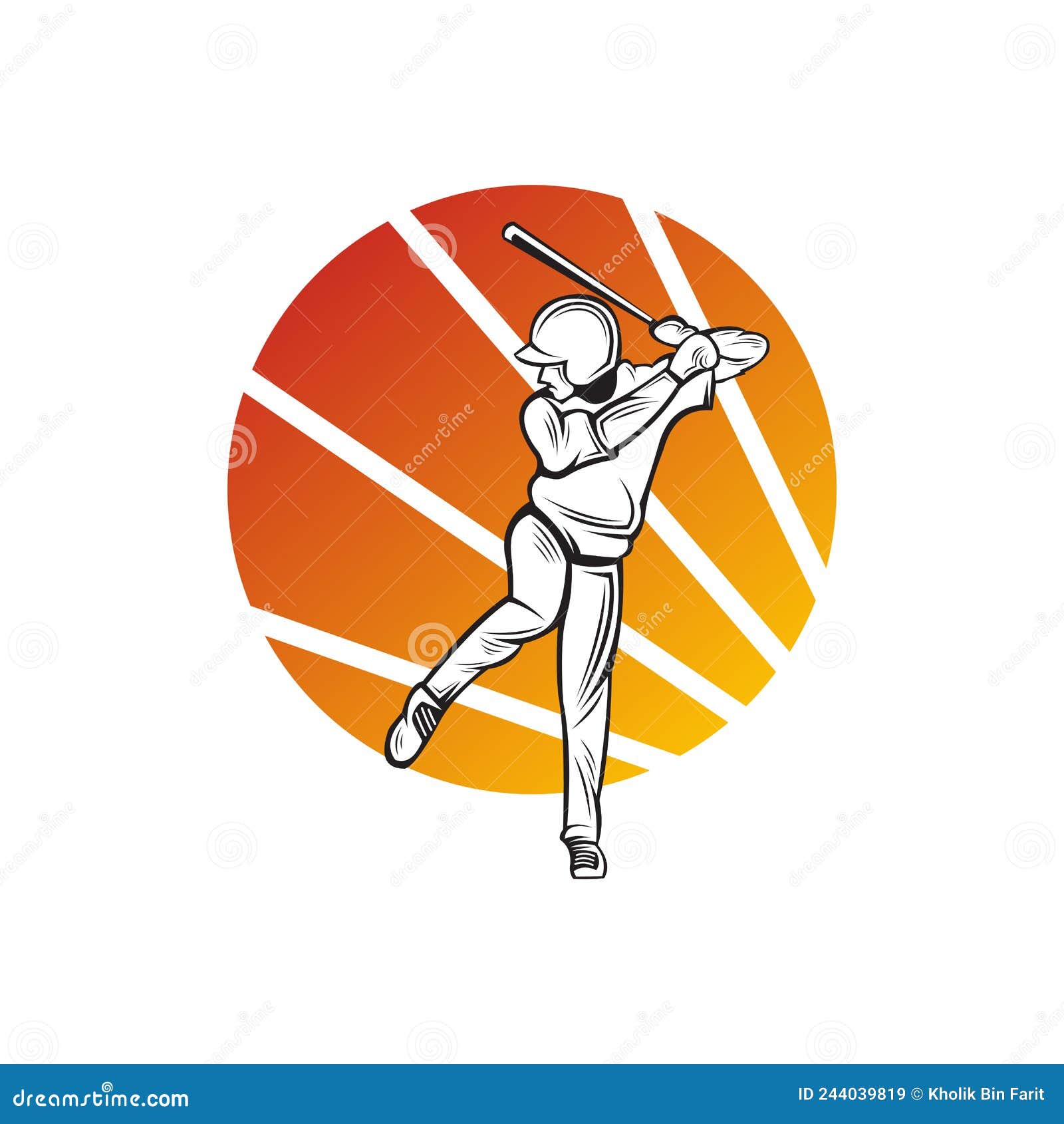 Baseball Logo Vector Design Silhouette Stock Vector - Illustration of ...