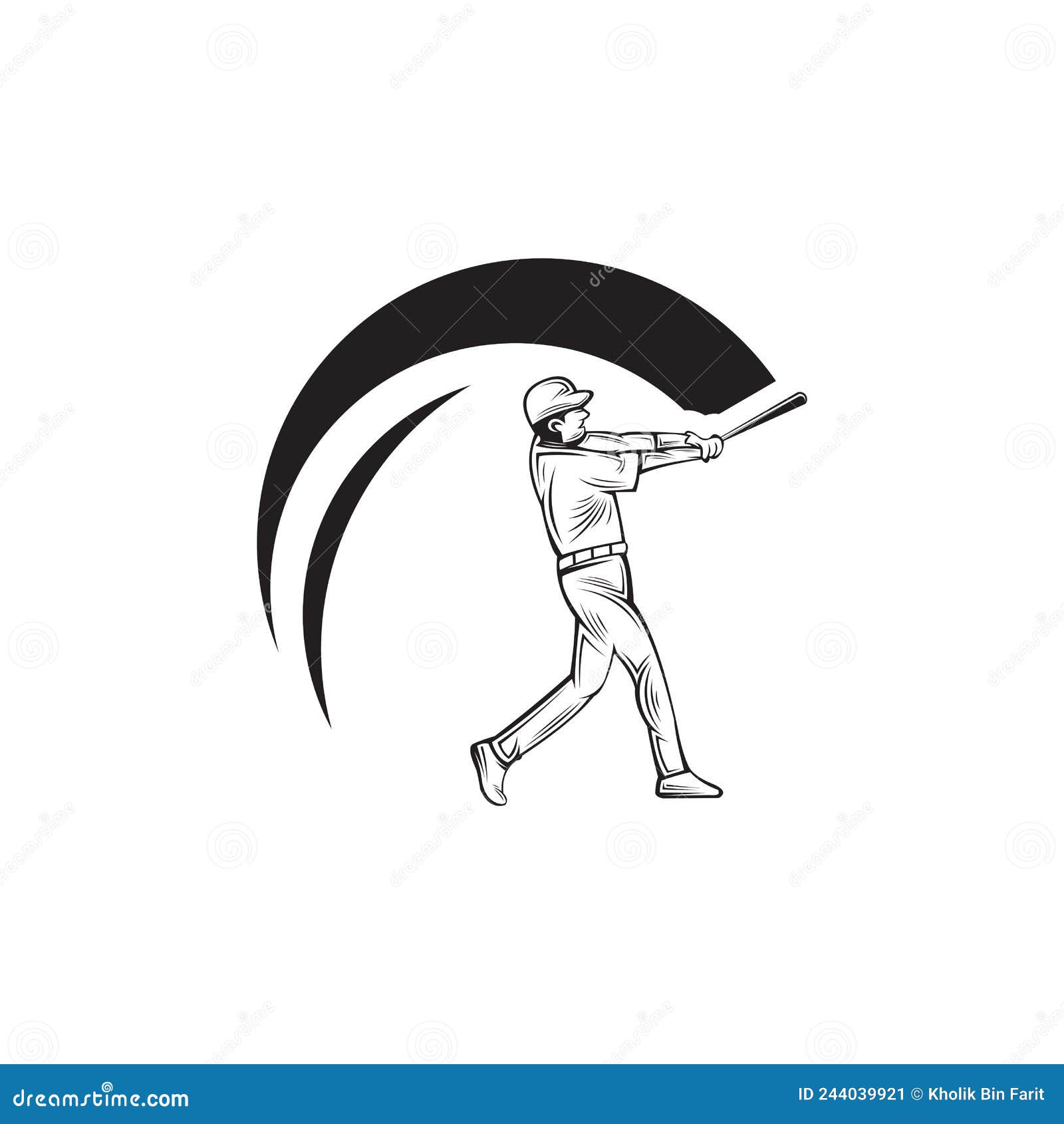 Baseball Logo Vector Design Silhouette Stock Vector - Illustration of ...