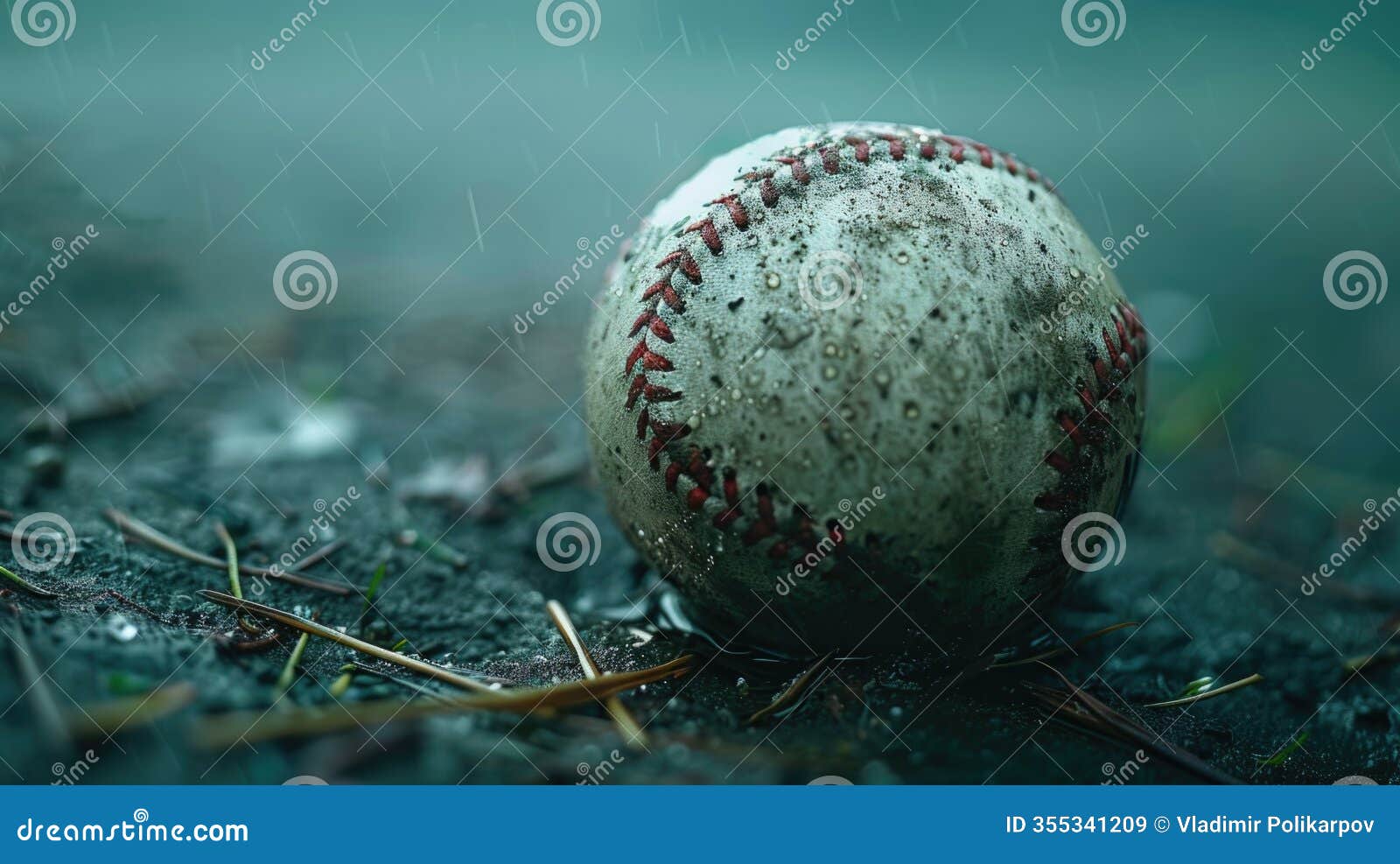 A Baseball Lying on the Ground after Being Caught or Dropped, with ...
