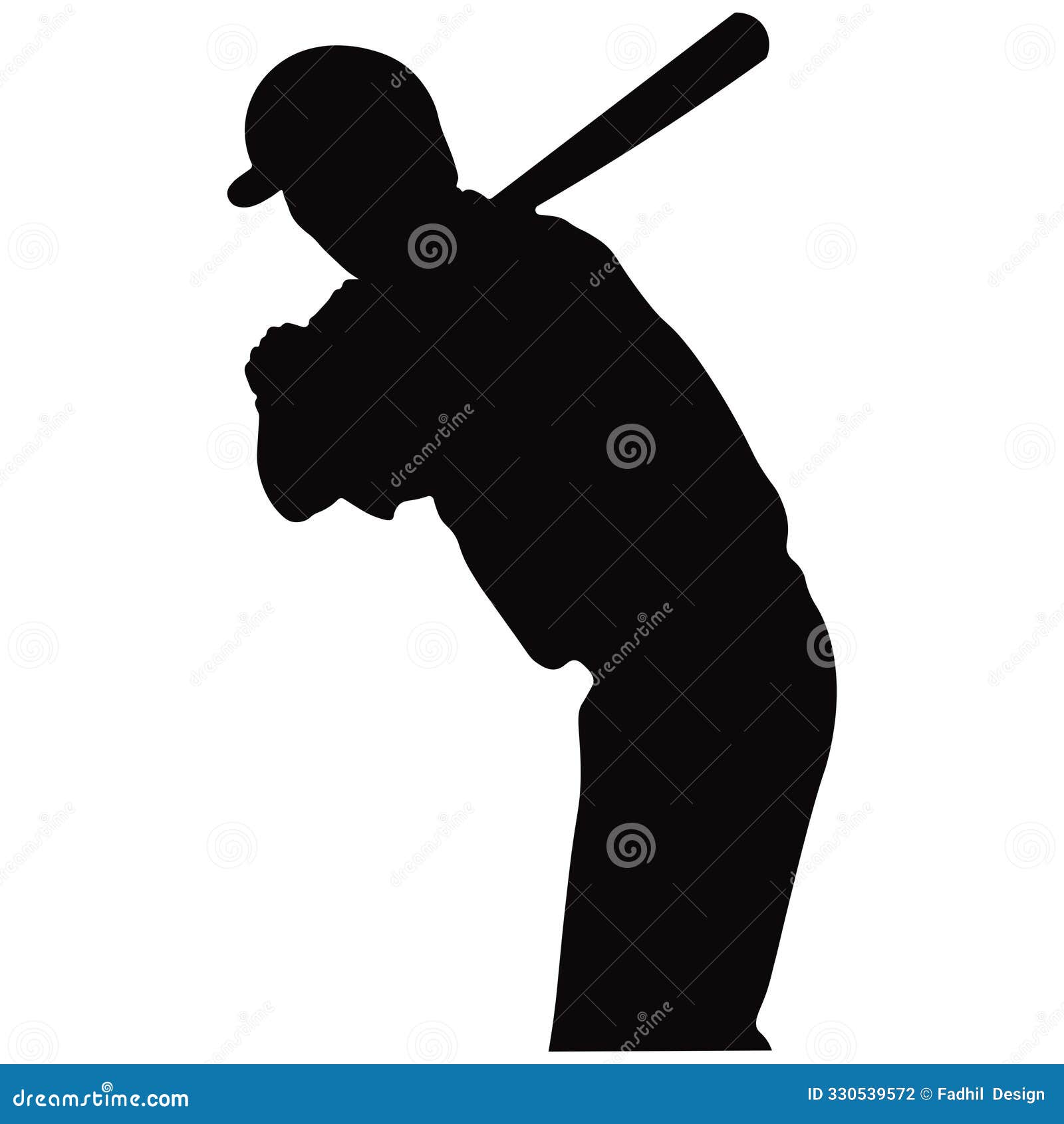 Baseball Man Silhouette stock illustration. Illustration of people ...