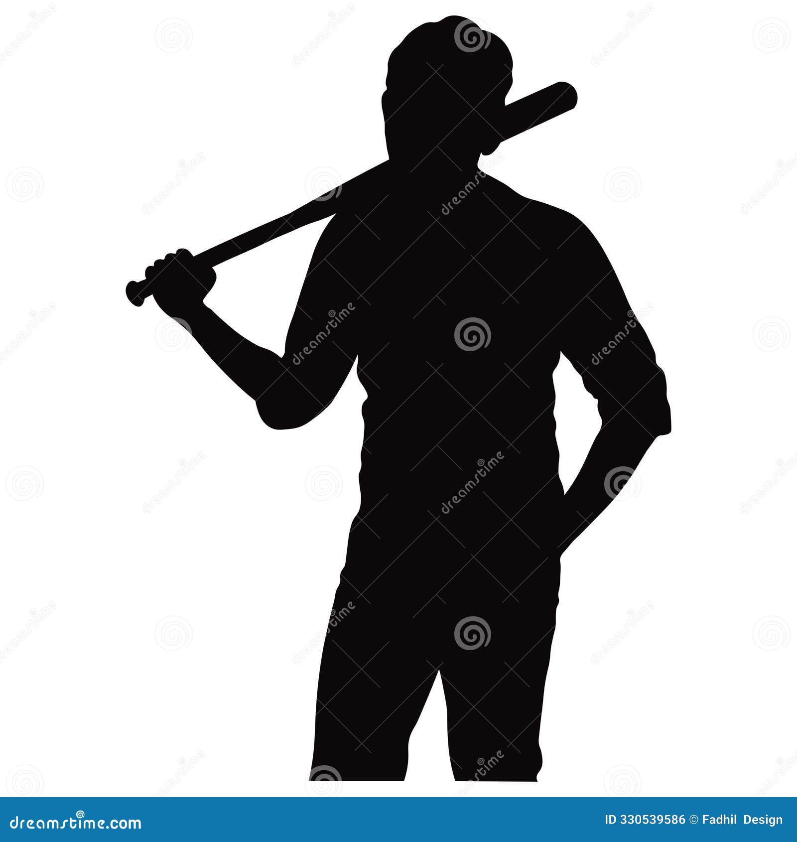 Baseball Man Silhouette stock illustration. Illustration of play ...