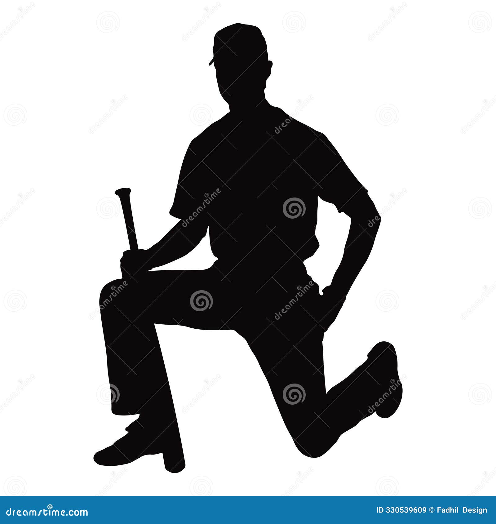 Baseball Man Silhouette stock illustration. Illustration of play ...