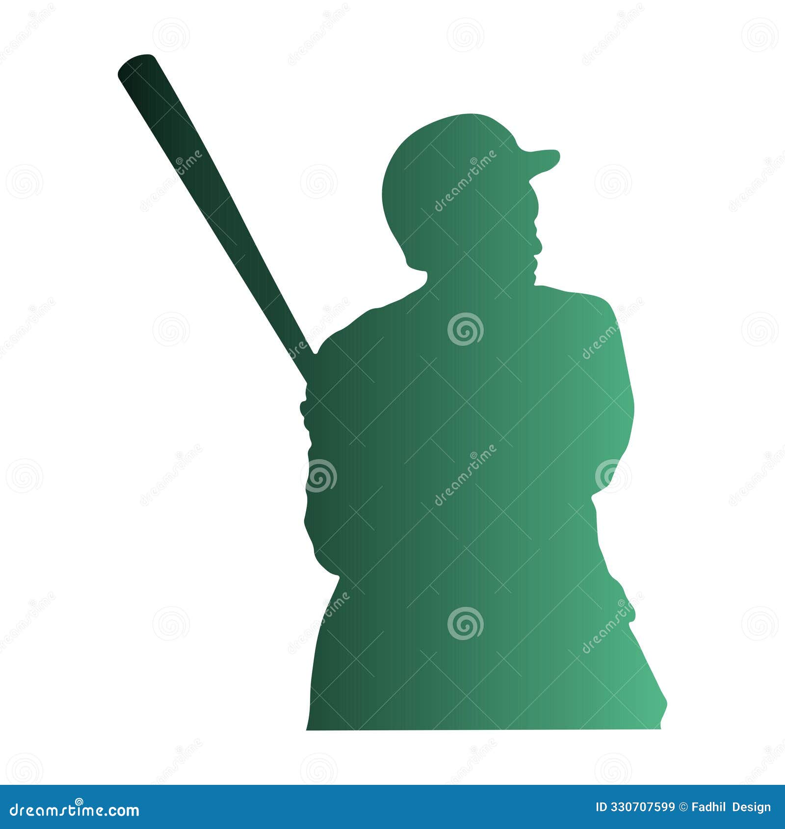 Baseball Man Silhouette with Colorful Cartoon Design. Vector ...
