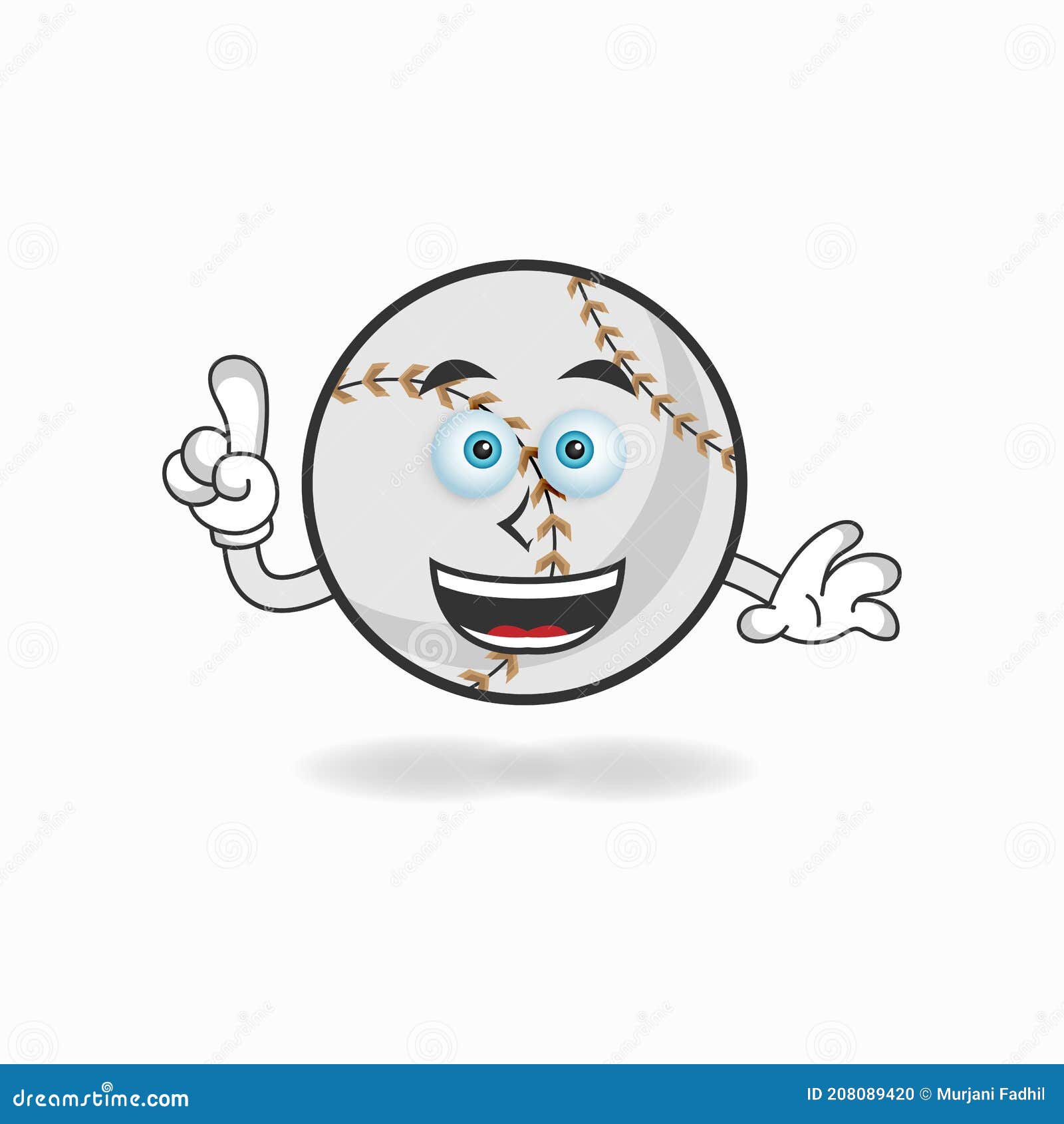 Baseball Mascot Character with Smile Expression. Vector Illustration ...