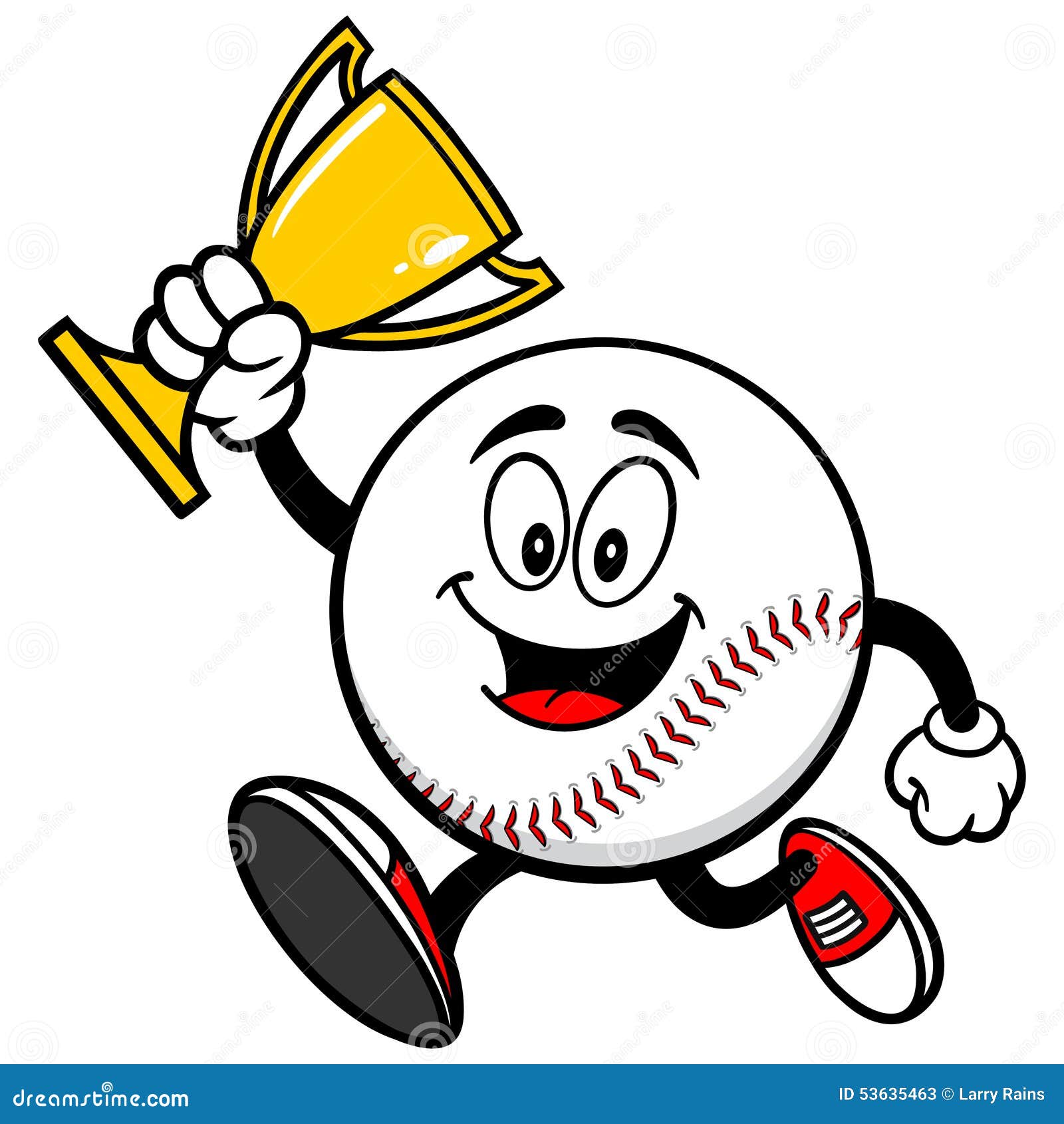 Baseball Mascot Running with Trophy Stock Vector - Illustration of ...