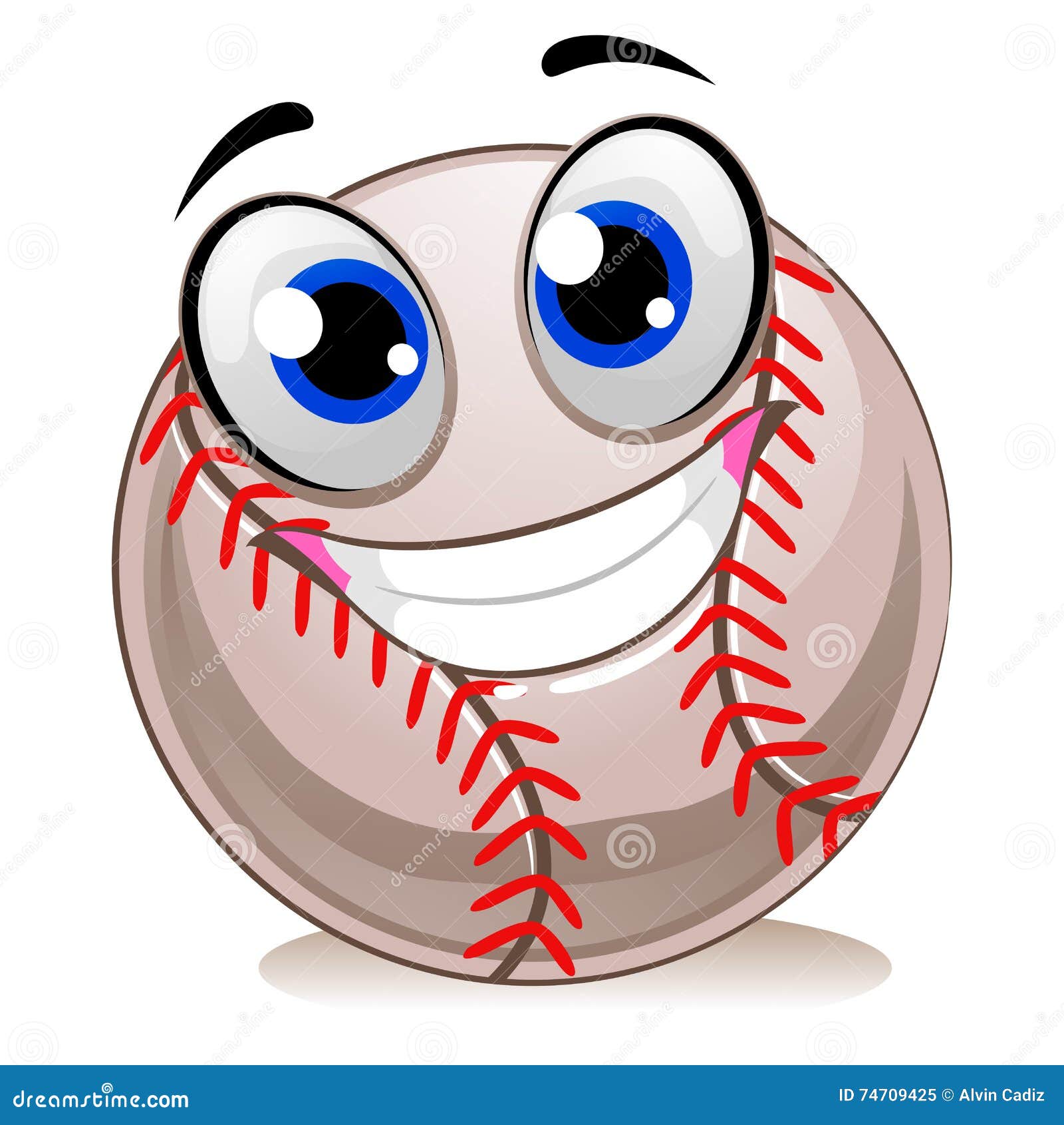 Baseball Mascot Smiling stock vector. Illustration of circle - 74709425